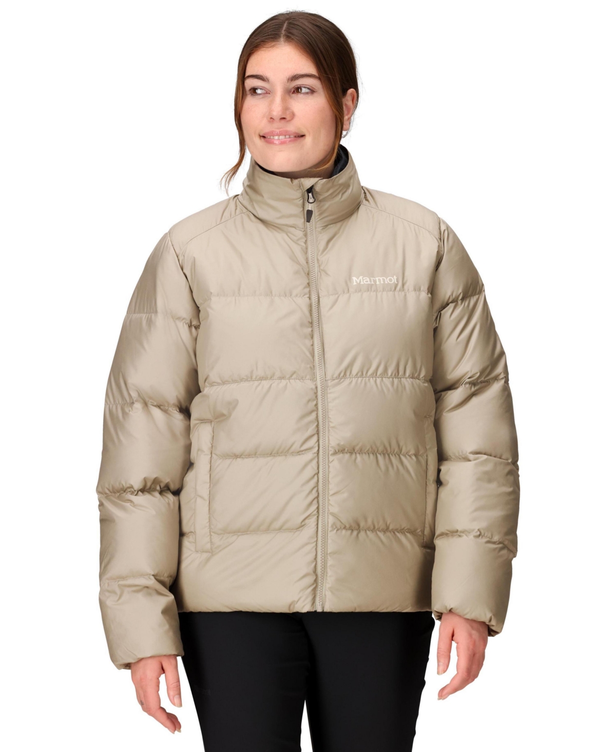 Click here for Marmot Womens Guides Down Puffer Jacket - Shale Gr... prices