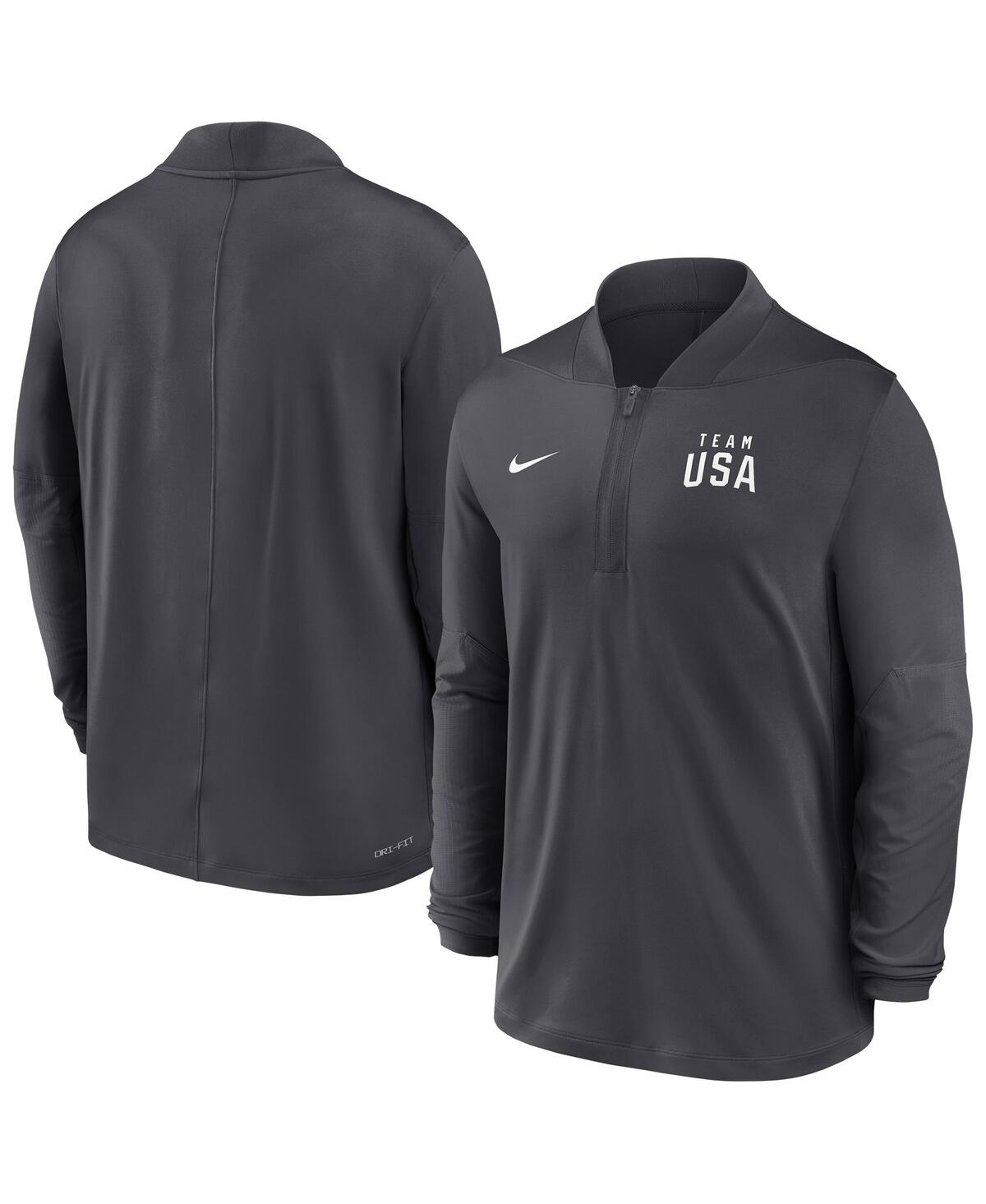 Click here for Nike Mens Anthracite Team Usa Dri-fit Half-Zip Pul... prices