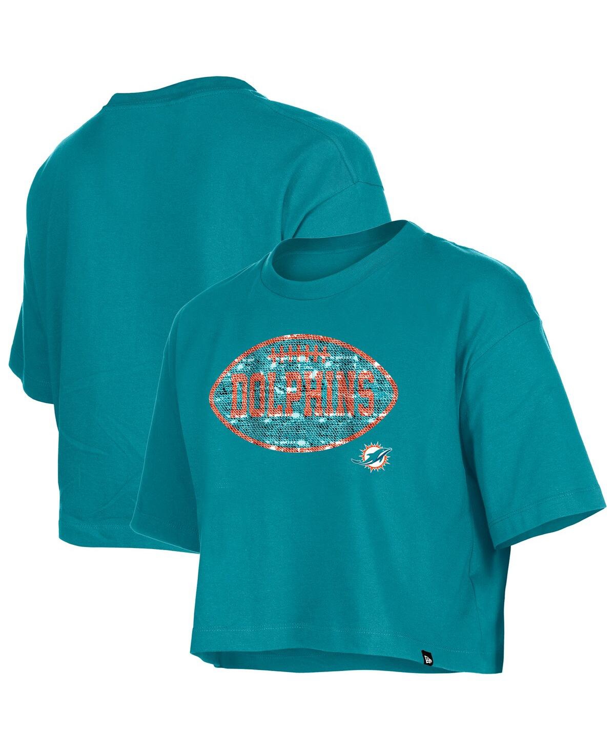 Click here for New Era Girls Aqua Miami Dolphins Flip Sequin Boxy... prices