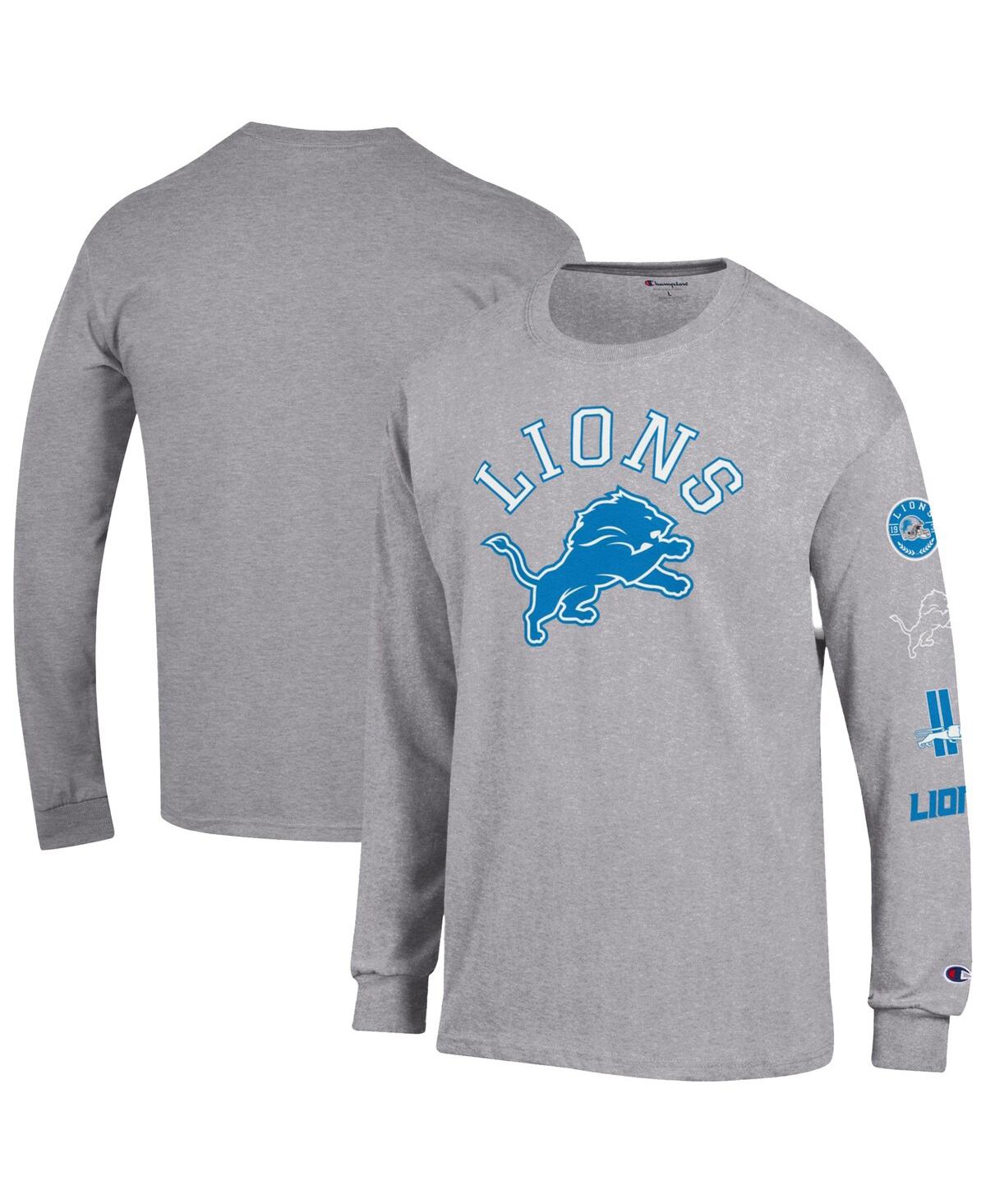 Click here for Champion Mens Heather Gray Detroit Lions Seal Long... prices