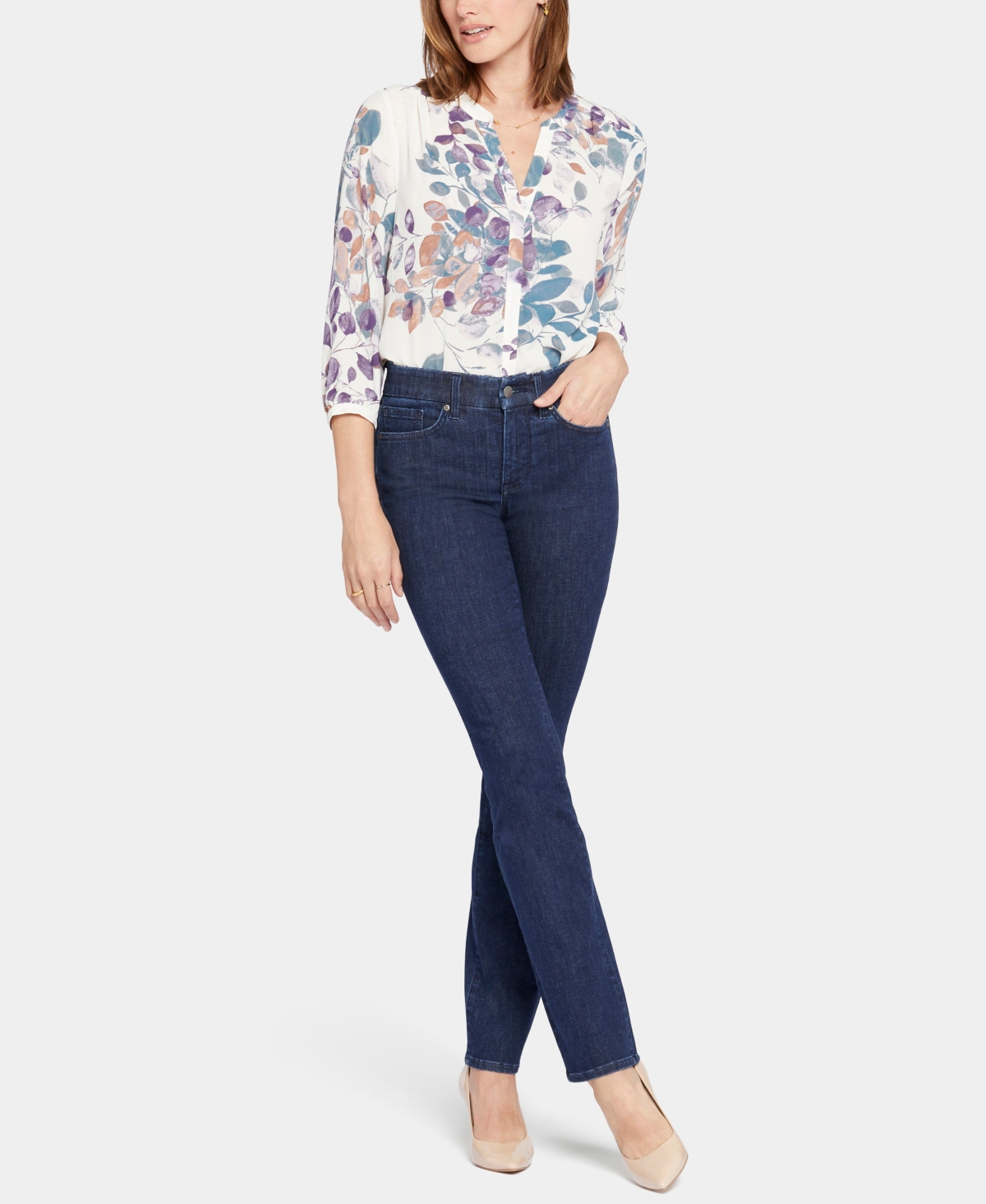 Click here for Nydj Petite Marilyn High Rise Straight Leg Jeans -... prices
