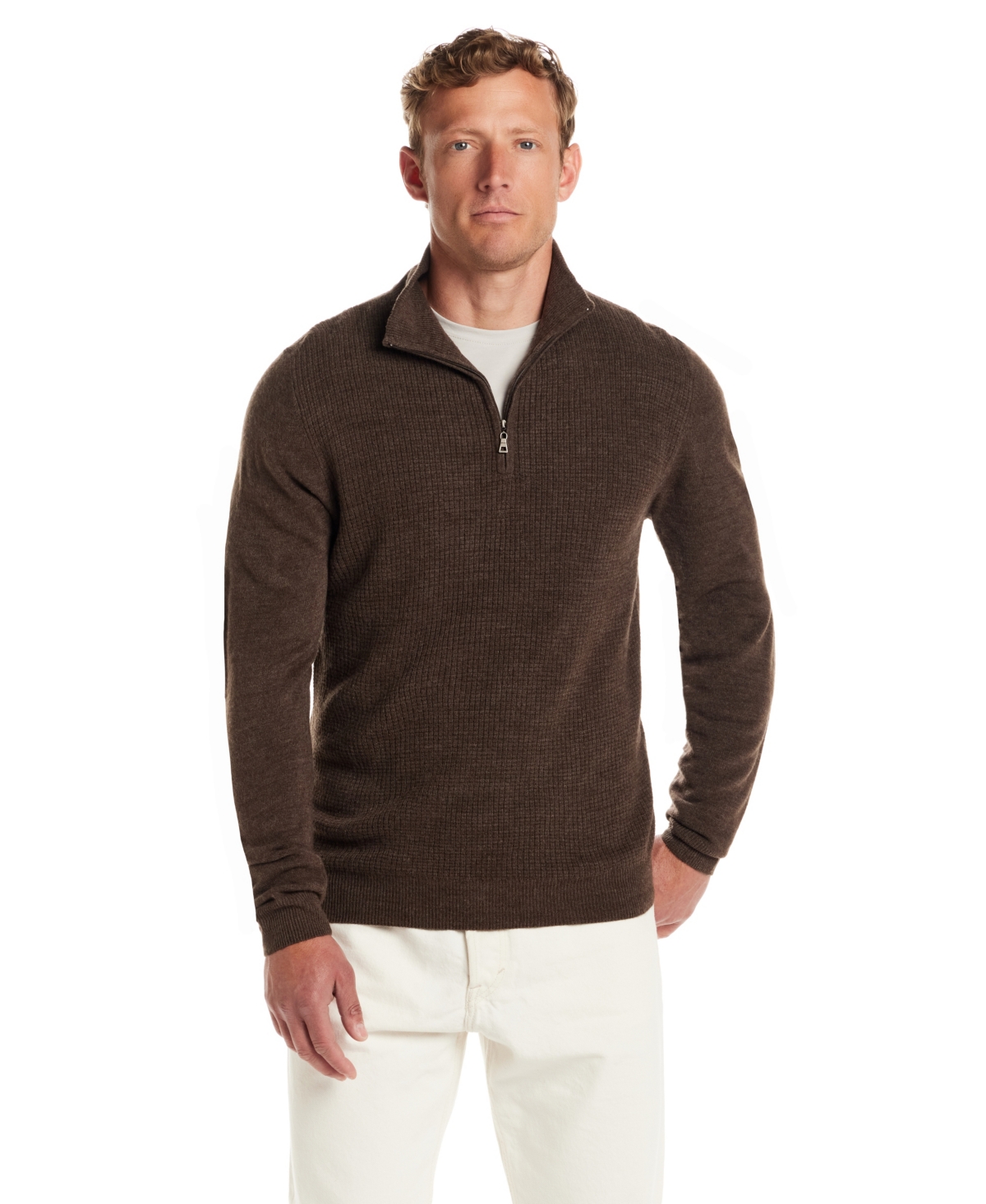 Click here for Weatherproof Vintage Mens Textured Quarter-Zip Swe... prices