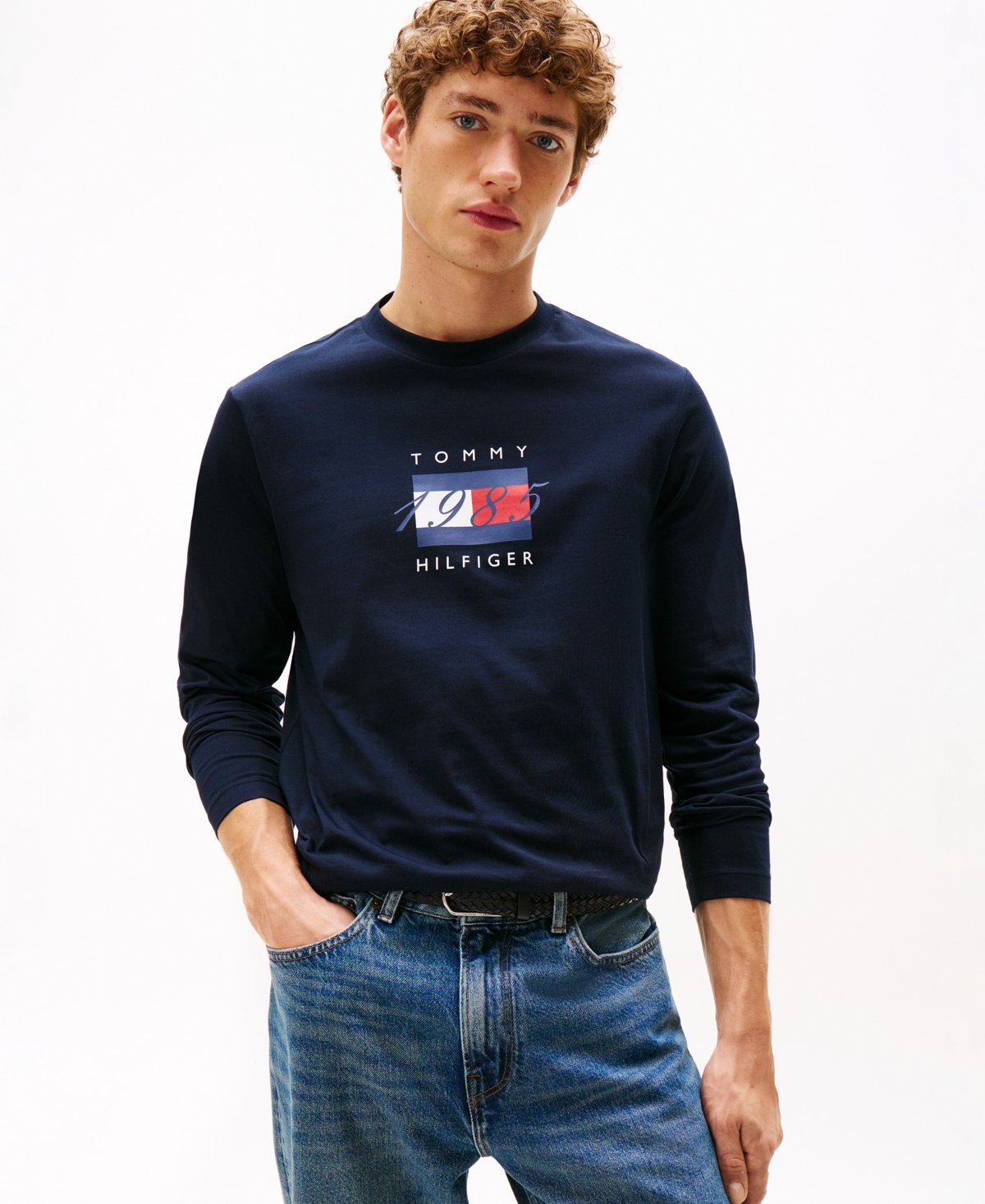 Click here for Tommy Hilfiger Mens Linear Flag Graphic Long Sleev... prices