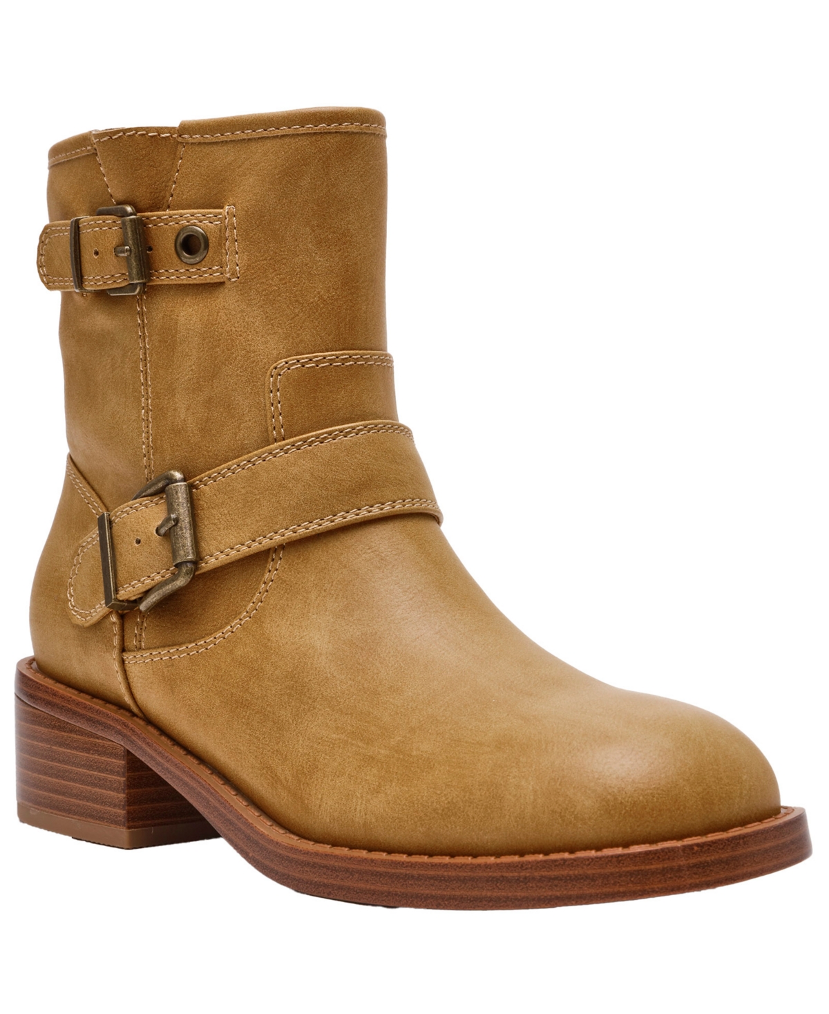 Click here for Wild Pair Womens Sablee Block Heel Moto Boots  Mac... prices