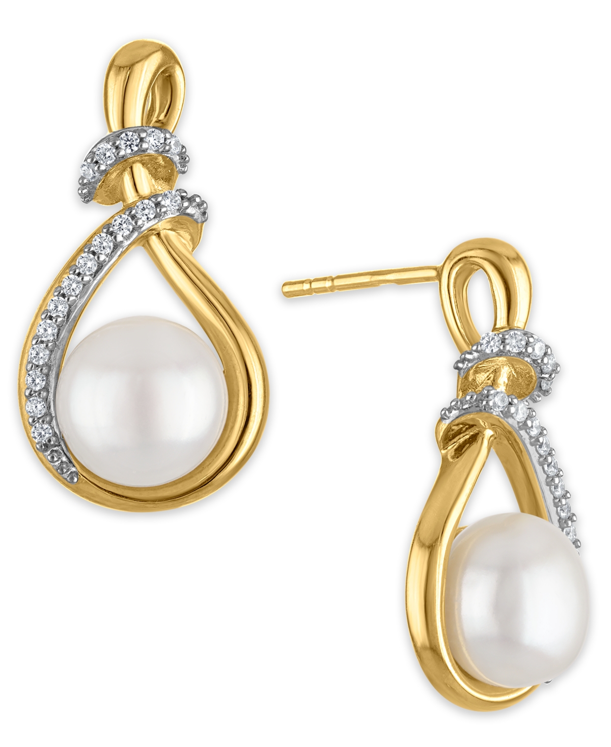 Click here for Macys Cultured Freshwater Pearl (8mm) and Cubic Zi... prices
