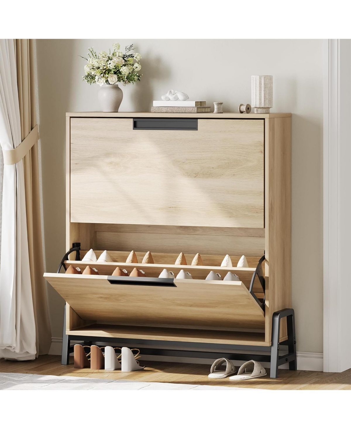 Click here for Shoe Storage Cabinet with 2 Flip Drawers  Freestan... prices