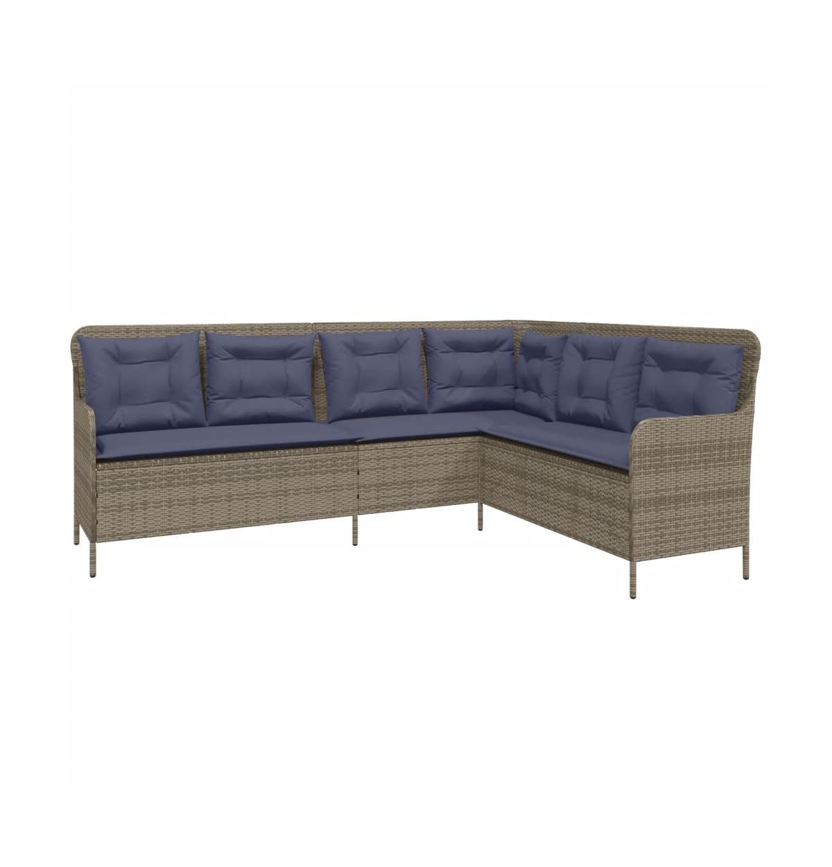Click here for Patio Sofa Gray Poly Rattan  Powder-Coated Steel L... prices