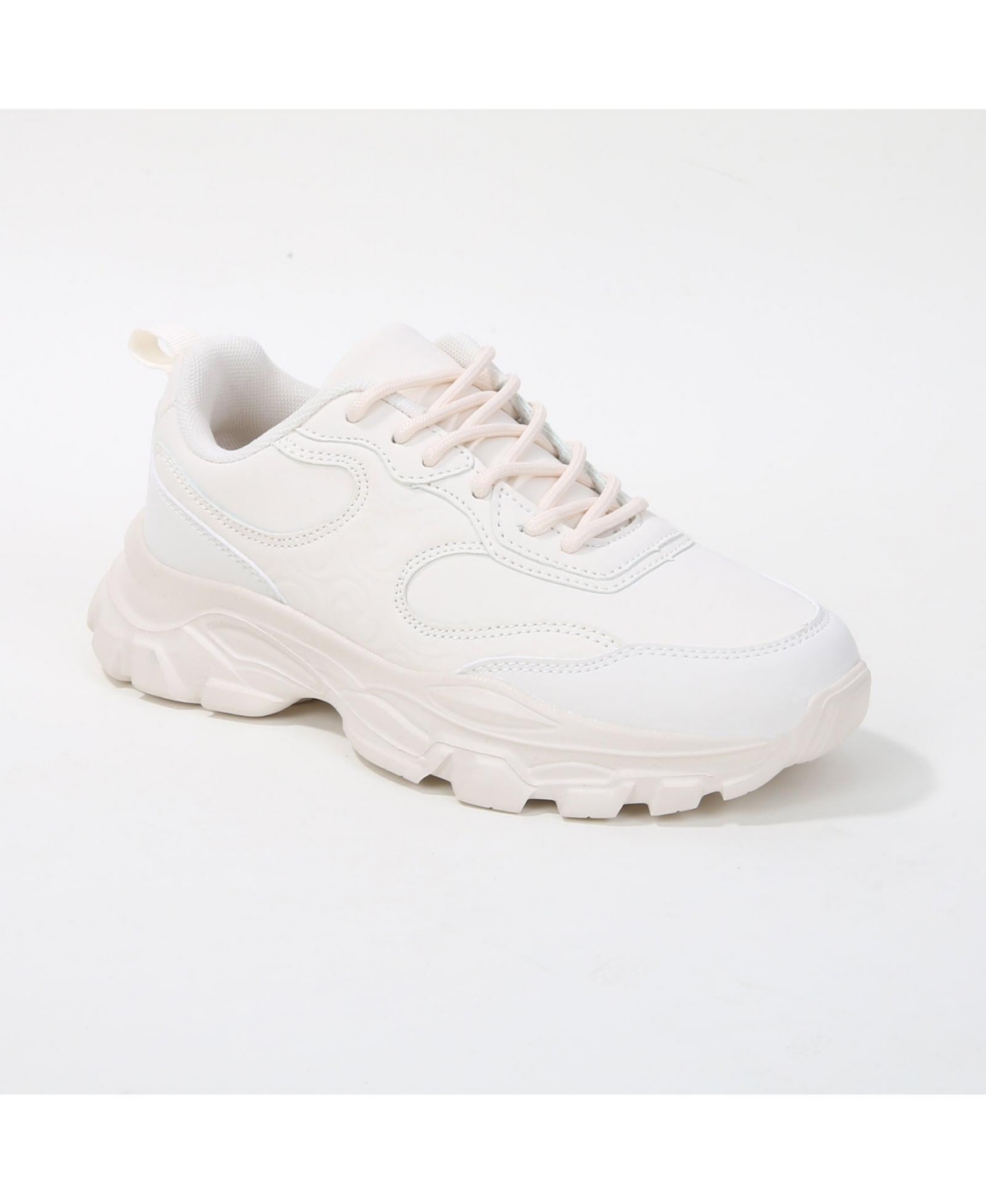 Click here for Berness Lidia Mixed Material Sneakers - Beige prices