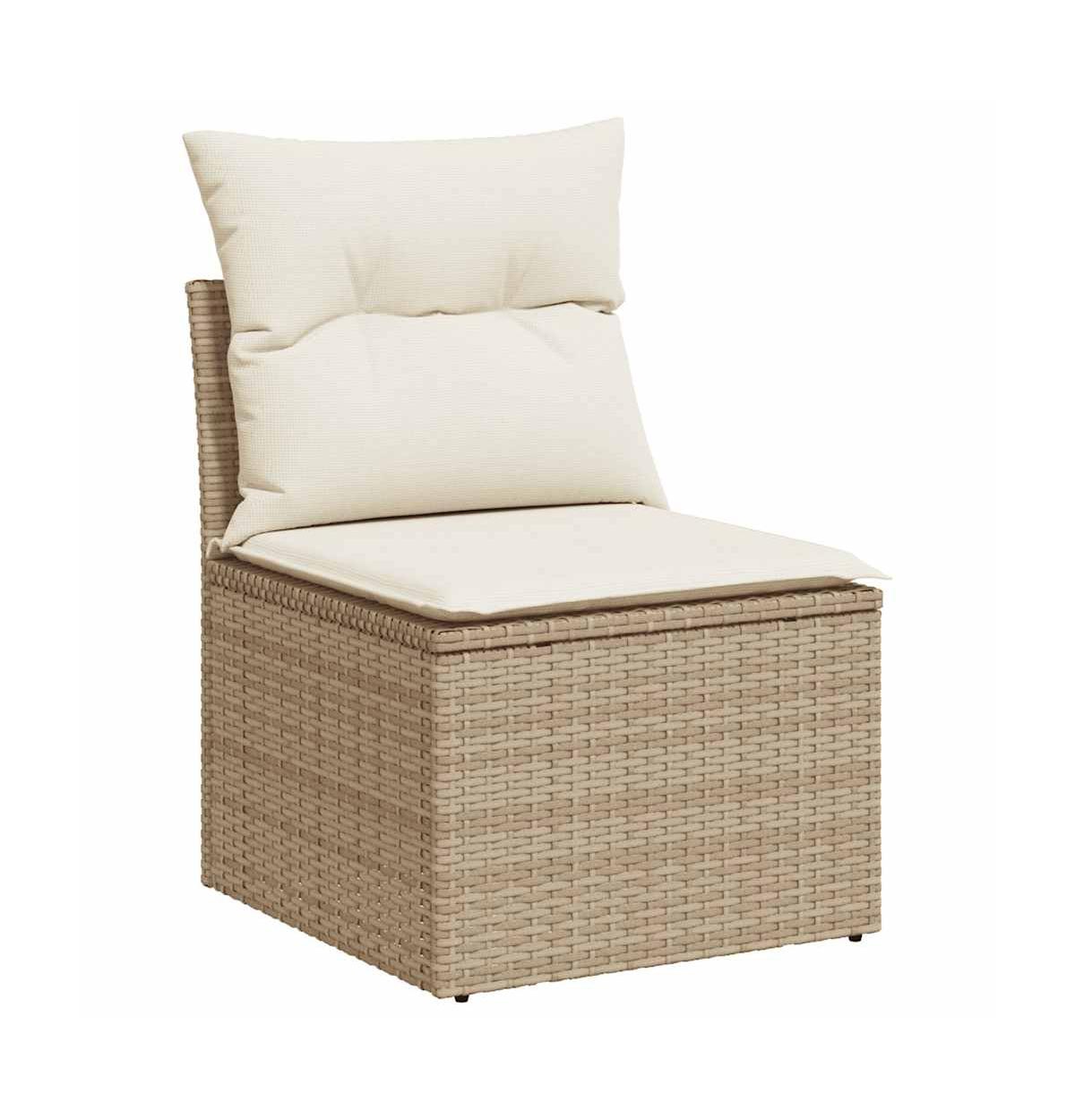 Click here for Garden Sofa Beige Poly Rattan Single Adjustable Fe... prices