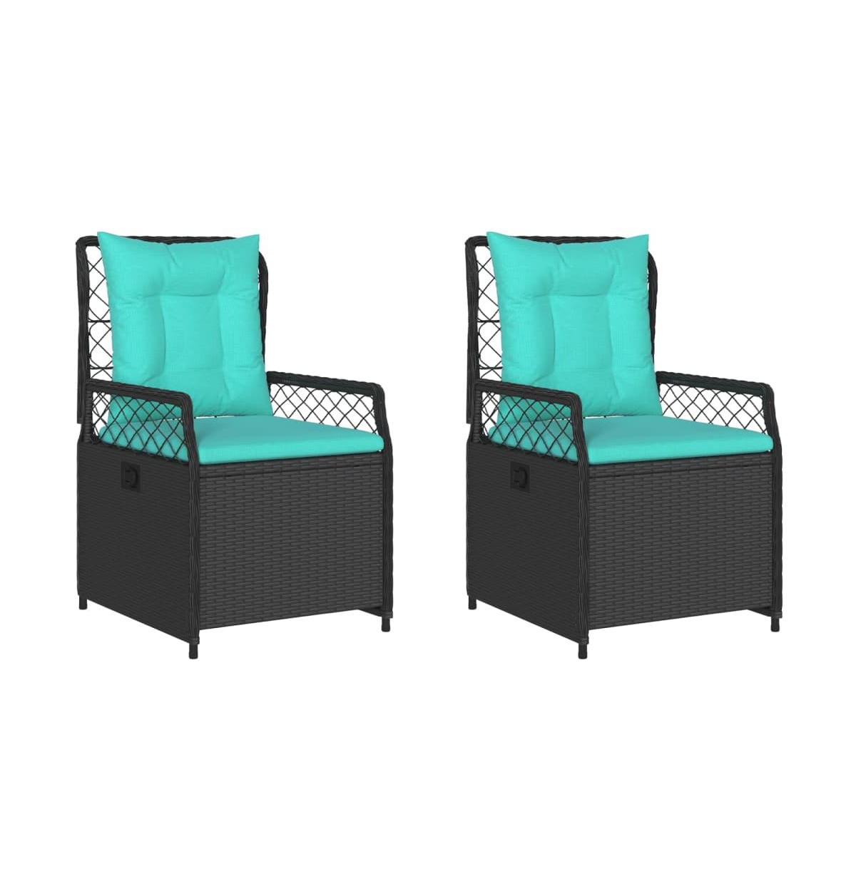 Click here for Reclining Patio Chair Black Pe rattan Standard Siz... prices