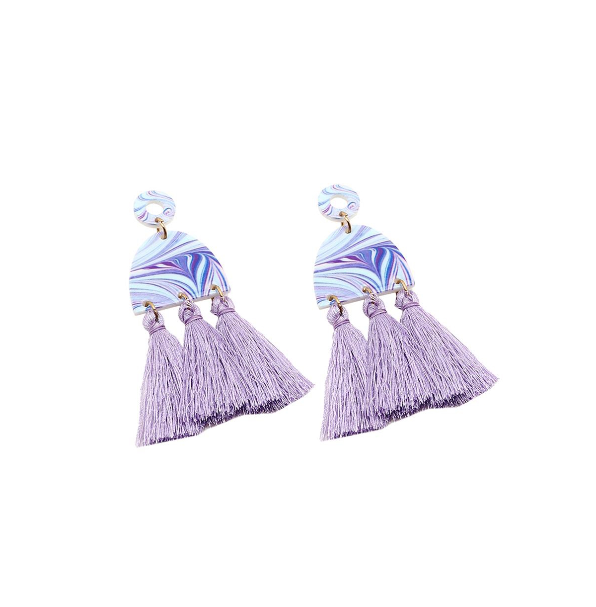 Click here for Sohi Womens Tassel Drop Earrings - Purple prices