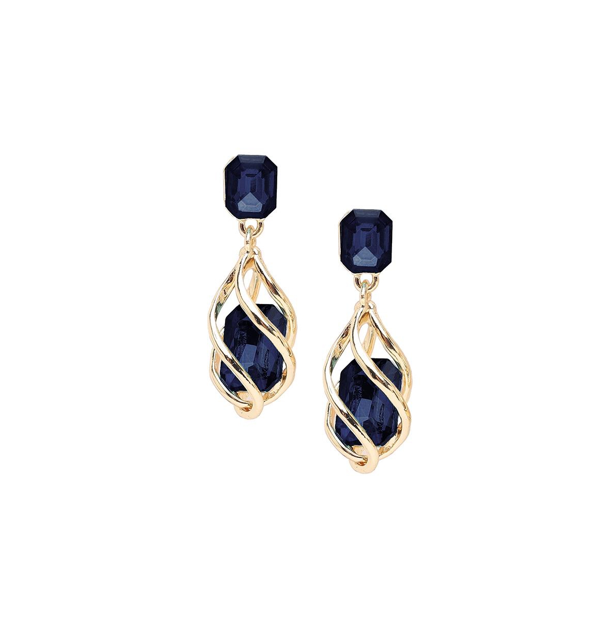 Click here for Sohi Womens Spiral Drop Earrings - Blue prices