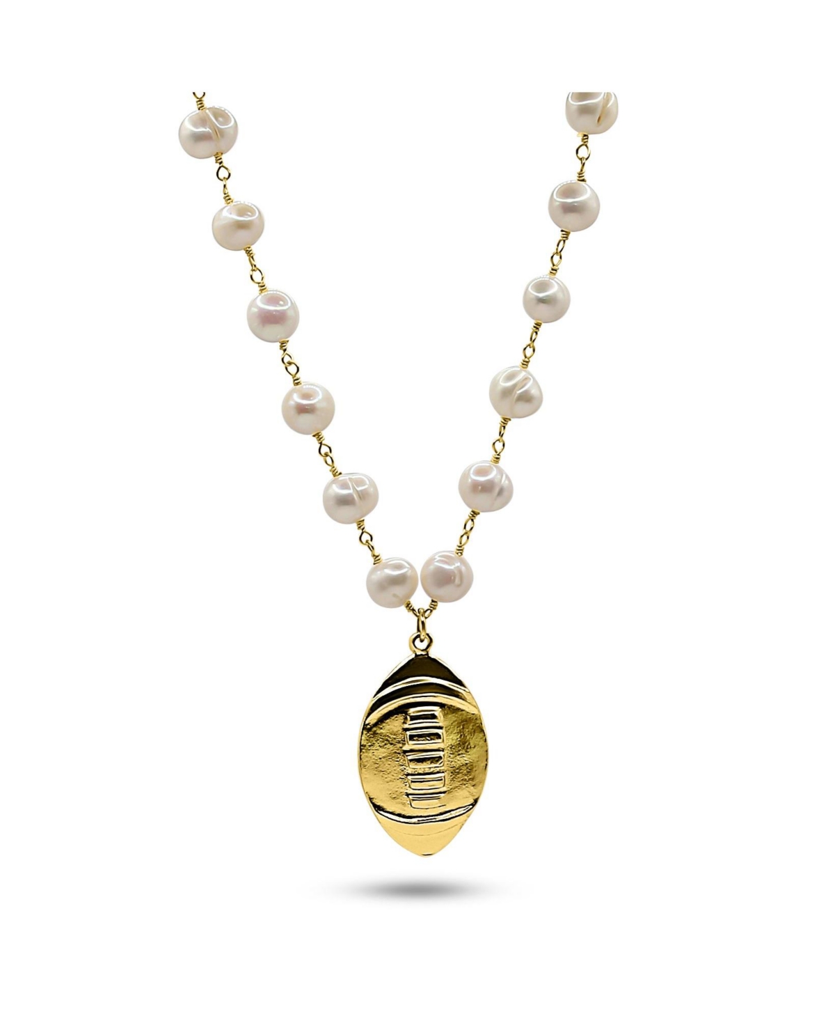 Click here for Freshwater Pearl Necklace With Gold Plated Footbal... prices