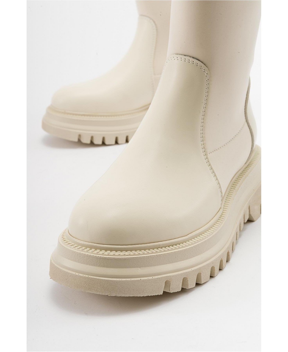 Click here for Prologue Shoes Alias Zip Boot - Beige faux leather prices