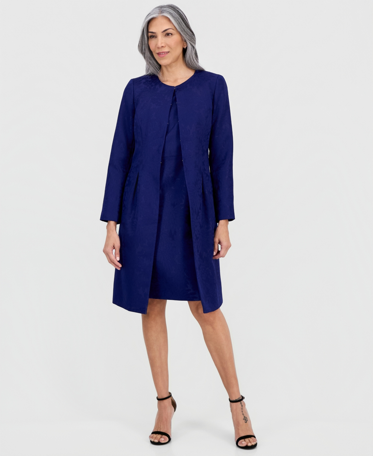 Click here for Le Suit Womens Jacquard Jacket & Round-Neck Sheath... prices