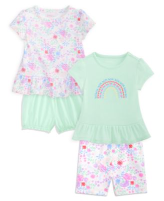 First Impressions Baby Girls Toddler 2t 4t Floral Rainbow Short Sleeve Tops Shorts Macys Exclusive