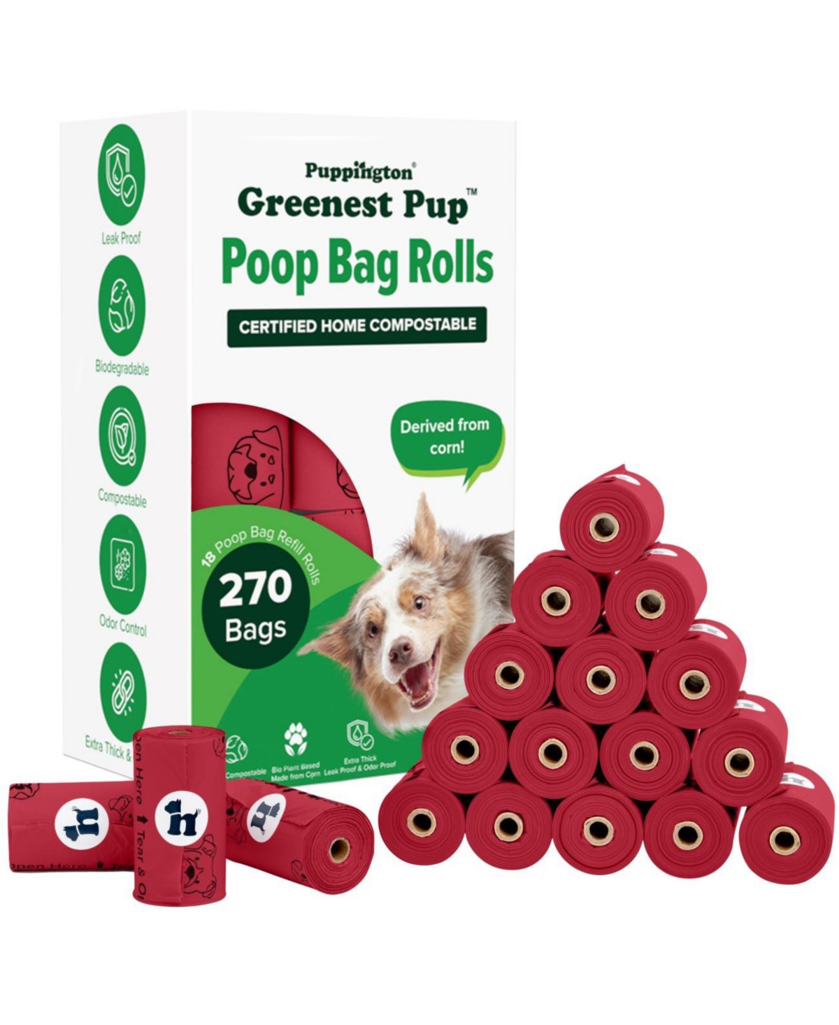 Click here for Compo Dog Poop Bags  270 Bags  Ruby Red - Ruby red prices