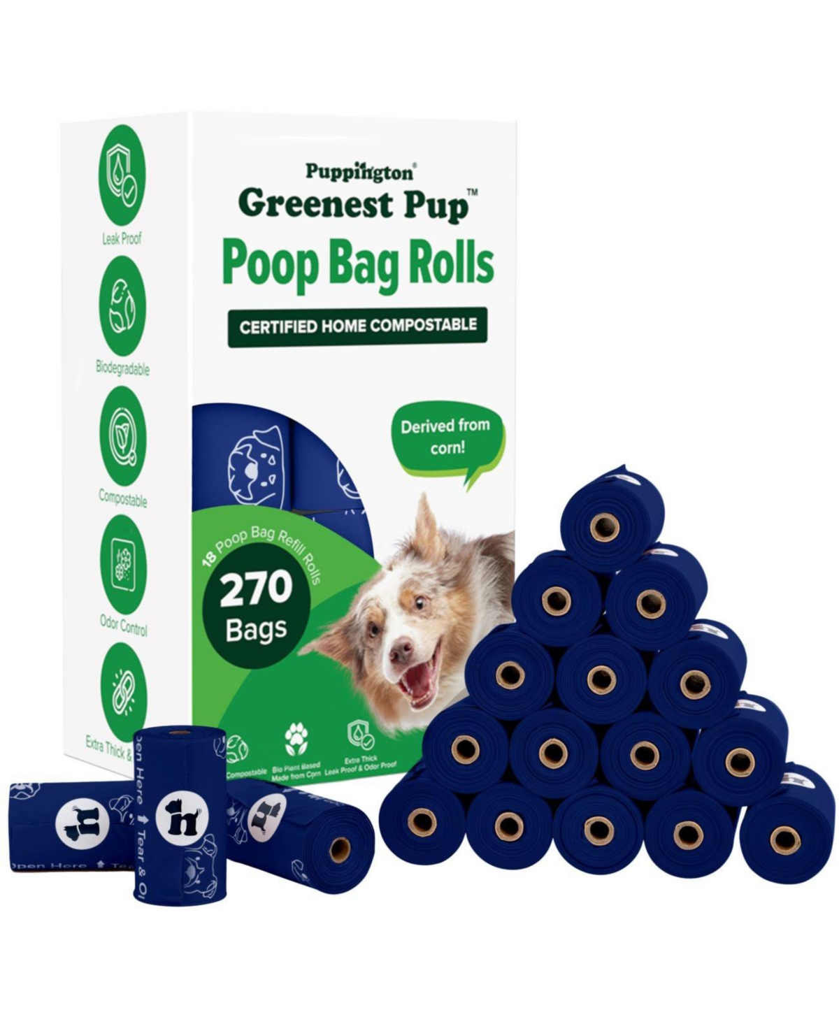 Click here for Compo Dog Poop Bags  270 Bags  Navy Blue - Navy bl... prices