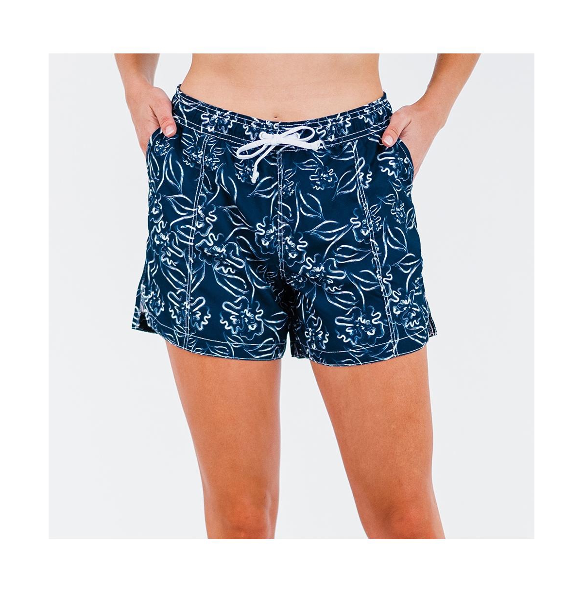 Click here for Calypsa Plus Size Mid-Thigh Board Shors - Navy blo... prices