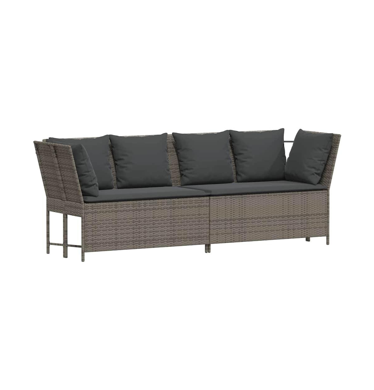 Click here for Garden Sofa Grey Pe rattan  powder-coated steel  p... prices