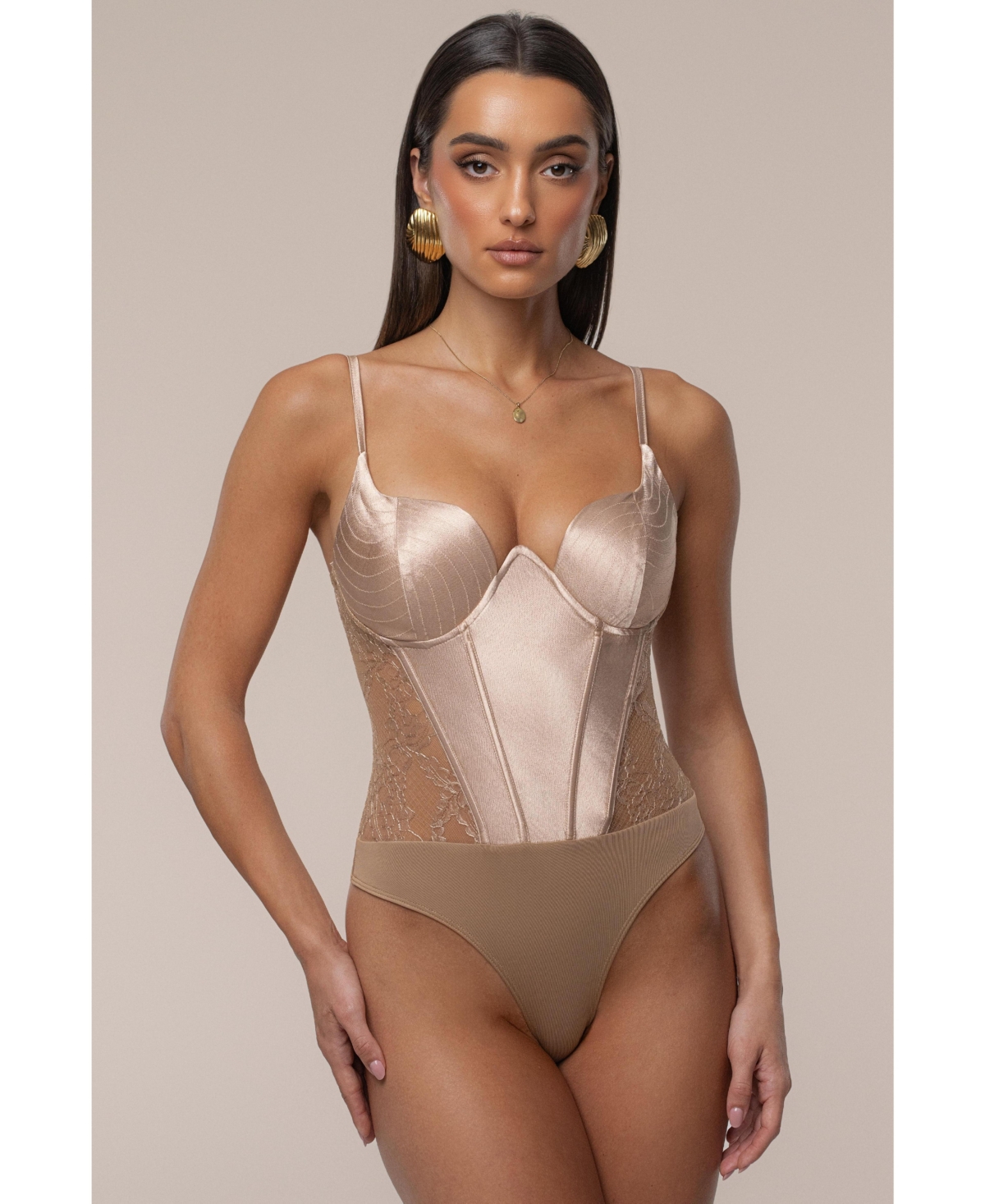 Click here for Jluxlabel Womens Incomparable Lace Bodysuit - Brow... prices