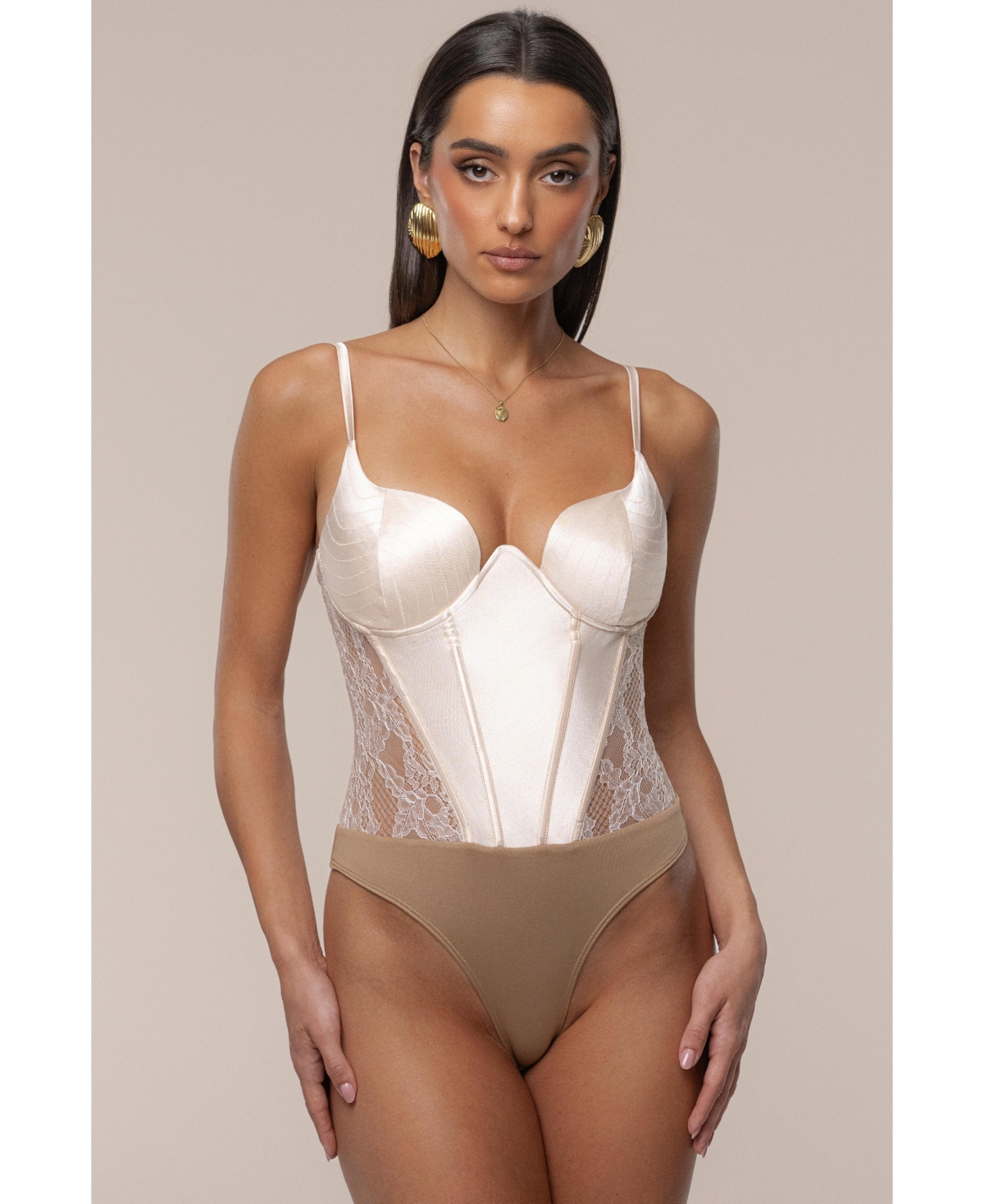 Click here for Jluxlabel Womens Incomparable Lace Bodysuit - Pink prices
