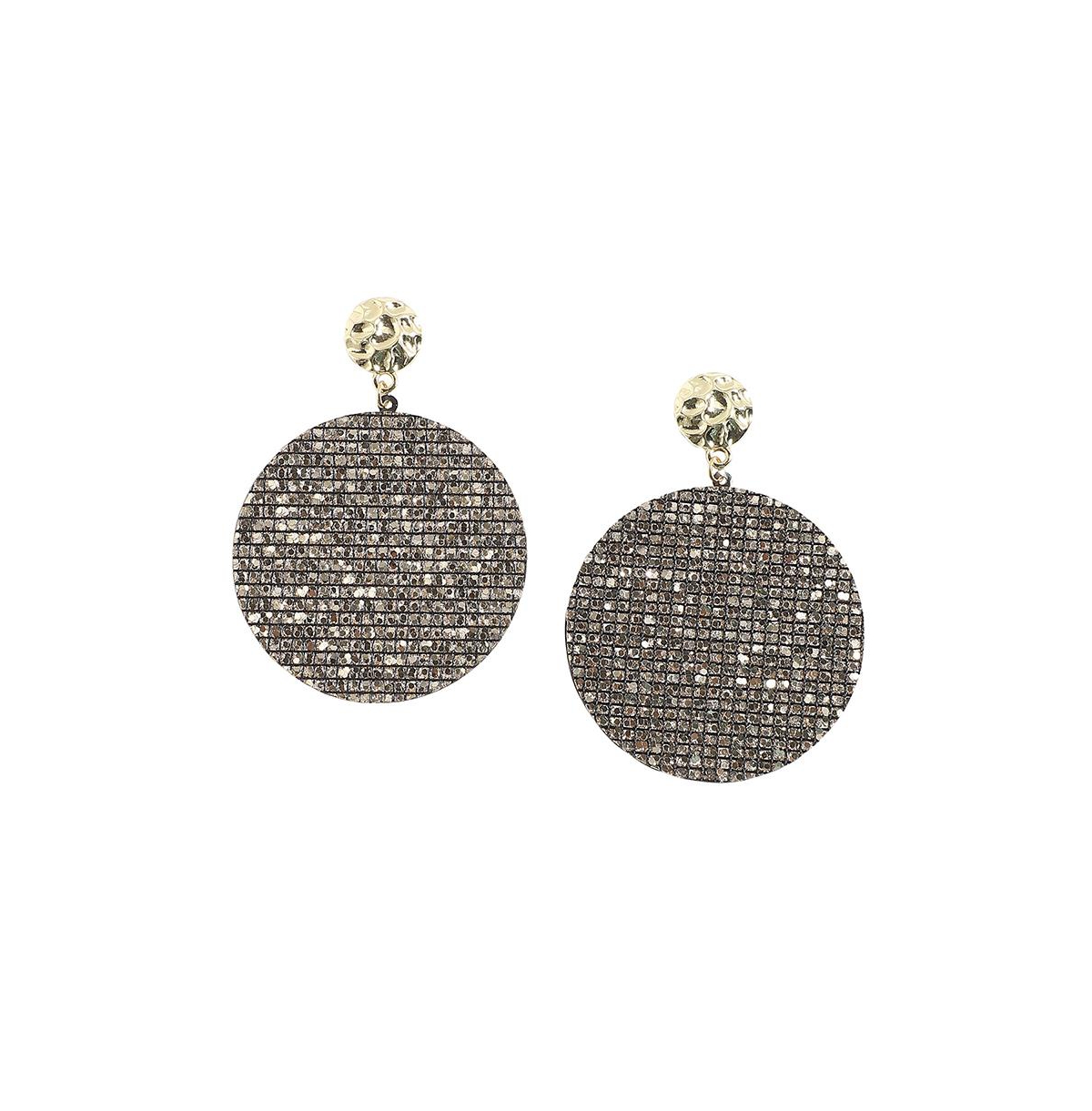 Click here for Embellished Circular Drop Earrings - Silver prices