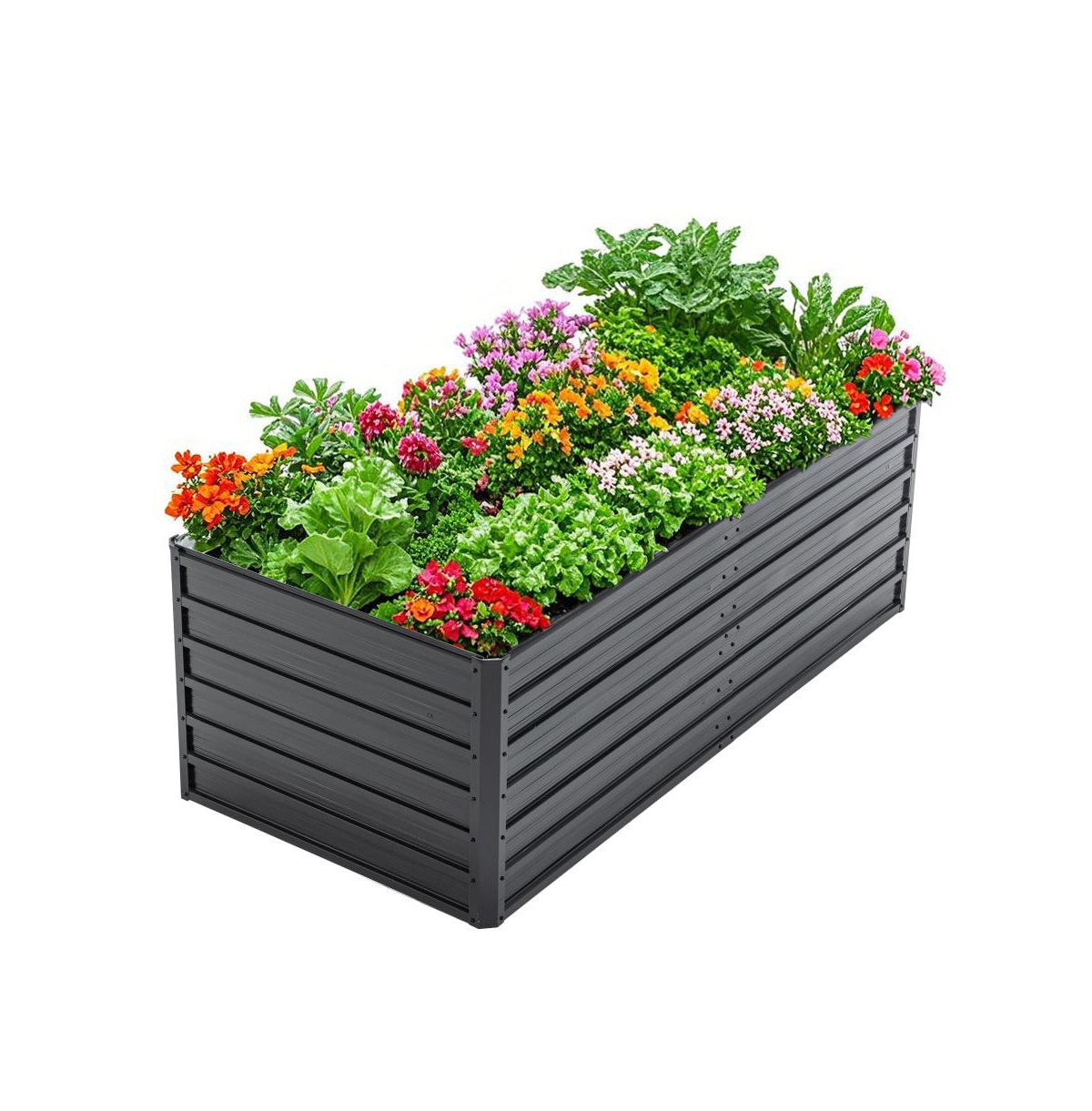 Click here for Chic Crate 6x3feet Metal Raised Garden Bed - Charc... prices