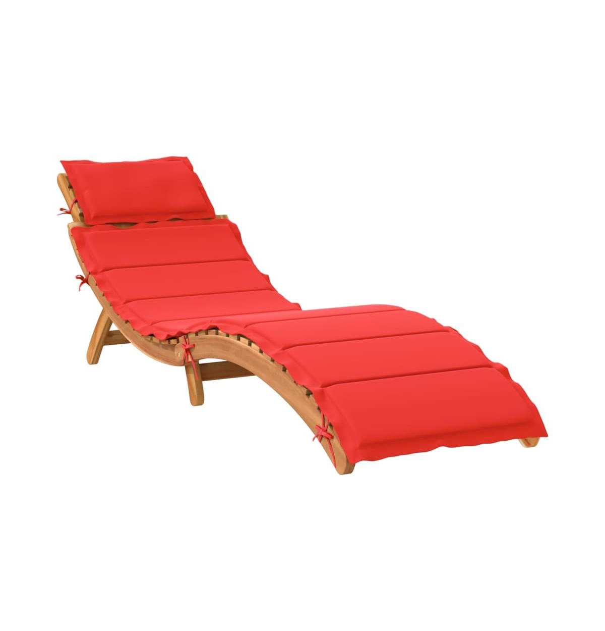 Click here for Sunlounger Red Solid acacia wood  100 polyester cu... prices