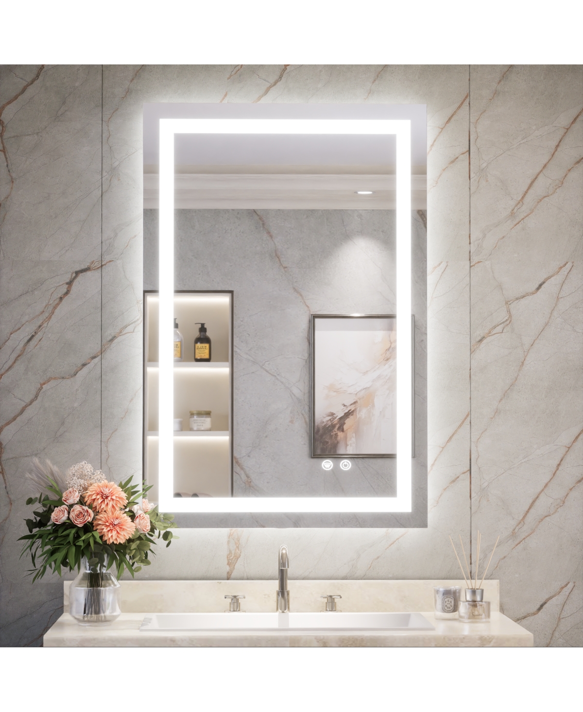 Click here for keonjinn Inch Led Bathroom Vanity Mirror Tempered... prices