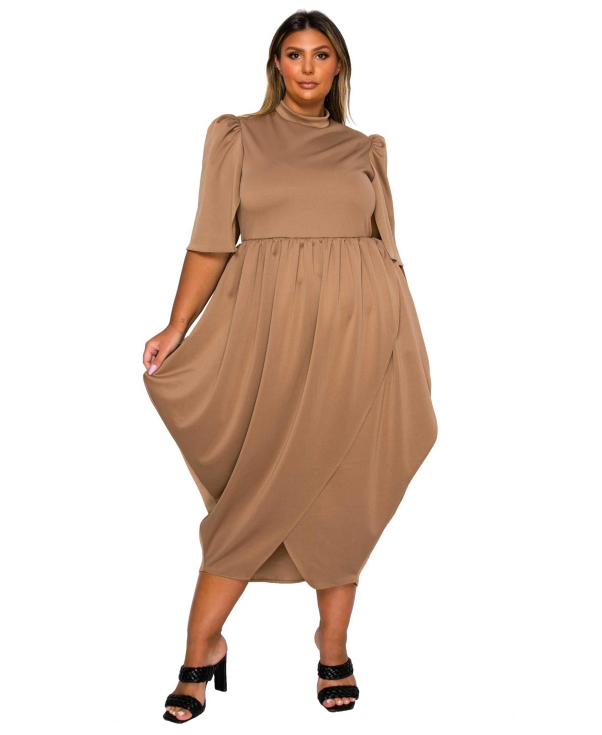 Click here for L I V D Plus Size Aesira Tulip Hem Pocket Dress -... prices