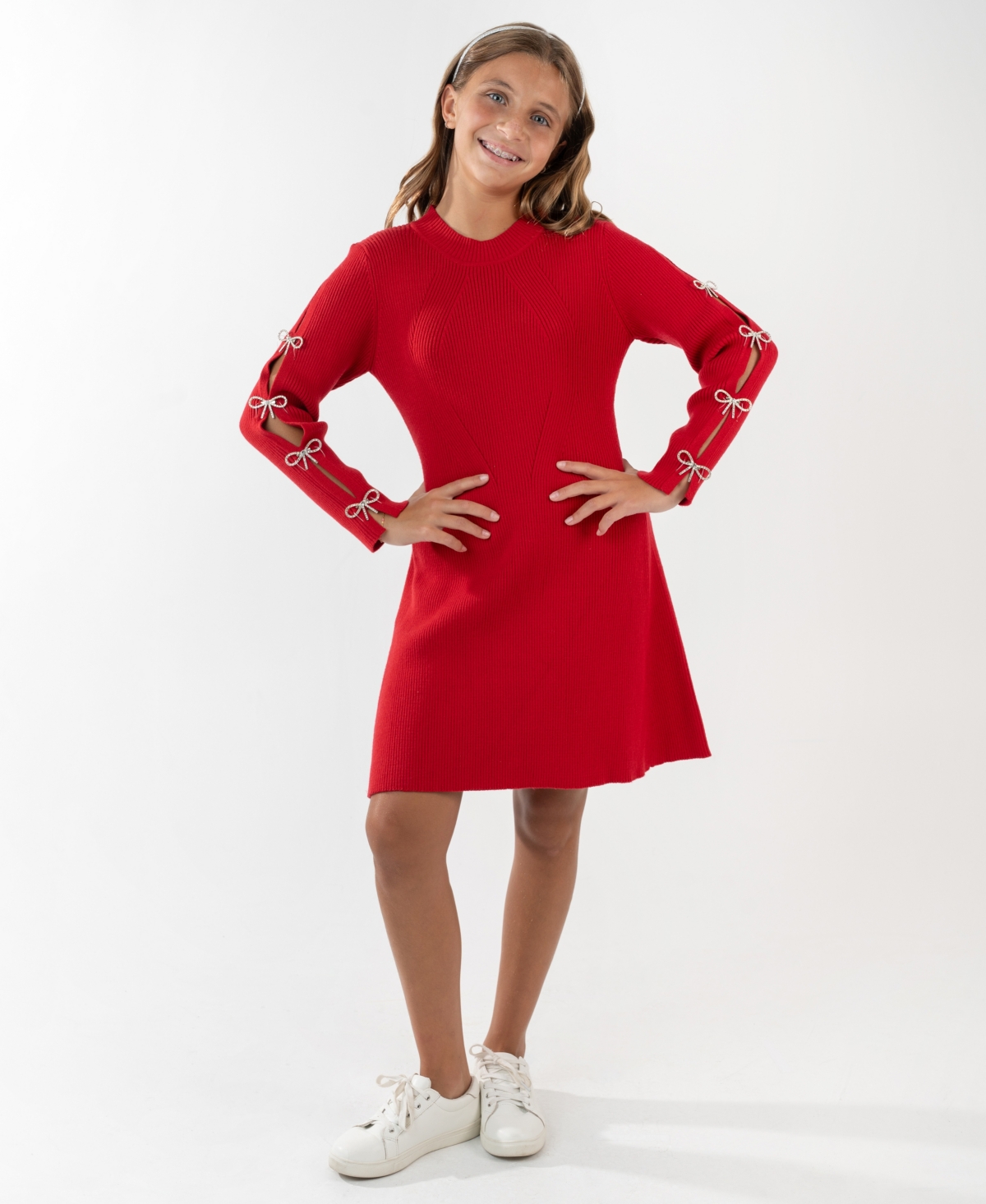Click here for Rare Editions Girls 7-16 Bow Detail Long Sleeve Dr... prices