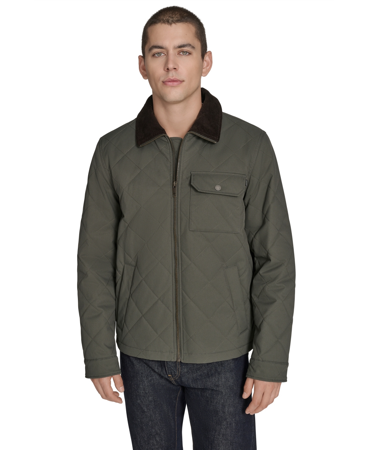 Click here for Dockers Mens Diamond Quilted Jacket - Chartreuse prices