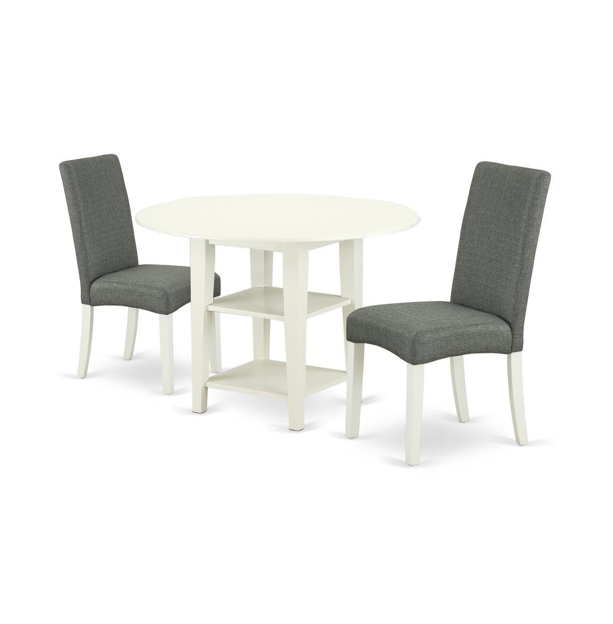 Click here for East West Furniture Dining Room Set Linen White -... prices