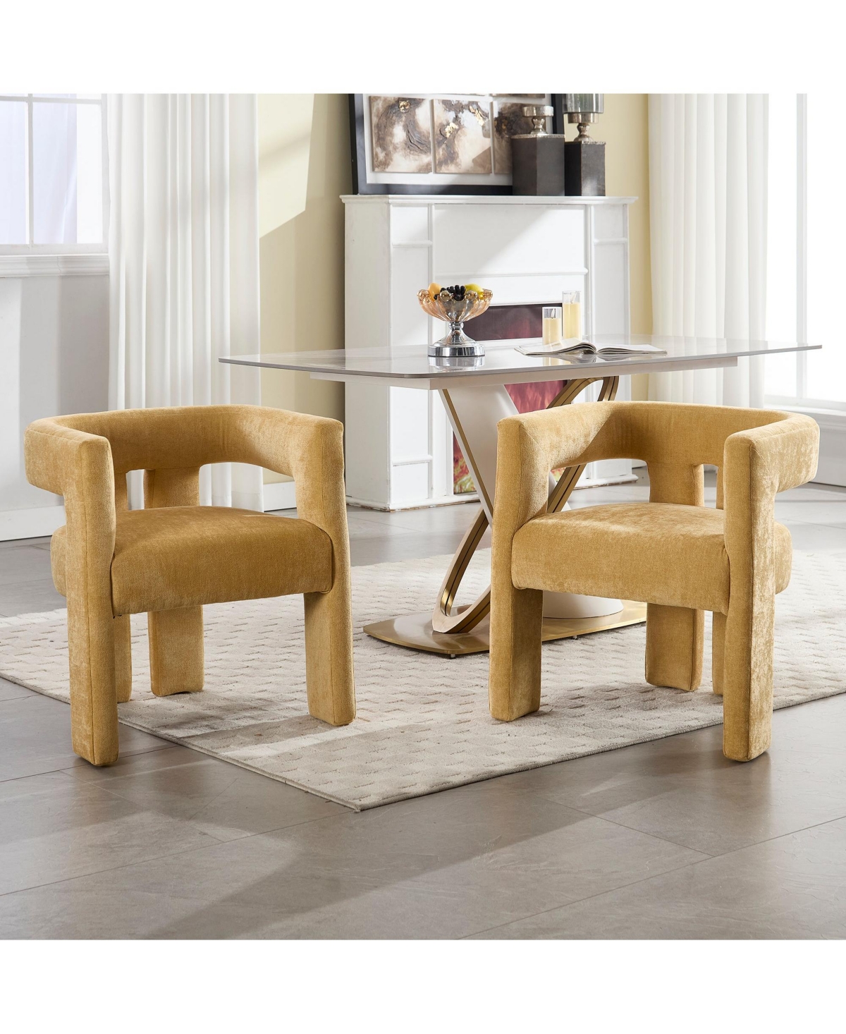 Click here for Mondawe 2PC Chenille Fabric Armchairs - 250lb Capa... prices