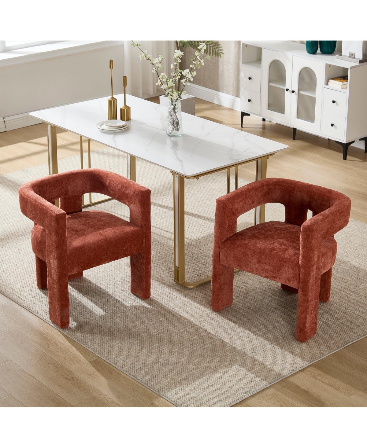 Click here for Mondawe 2PC Chenille Fabric Armchairs - 250lb Capa... prices