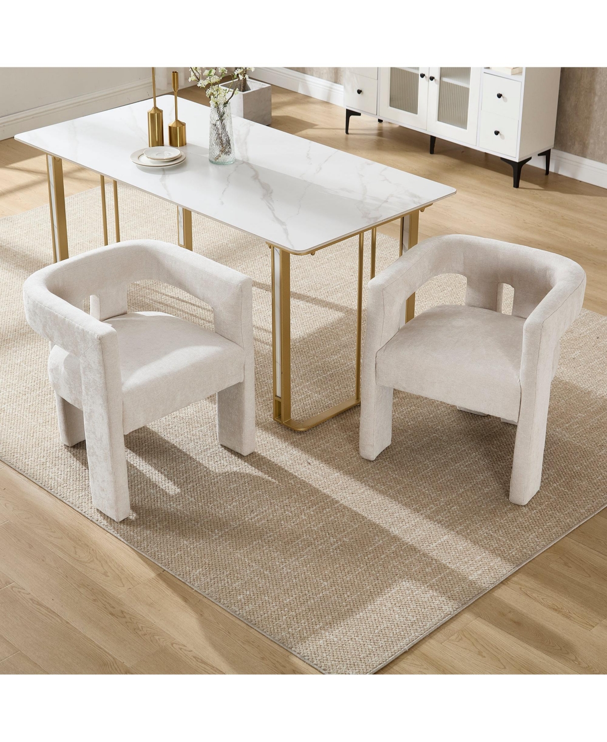 Click here for Mondawe 2PC Chenille Fabric Armchairs - 250lb Capa... prices
