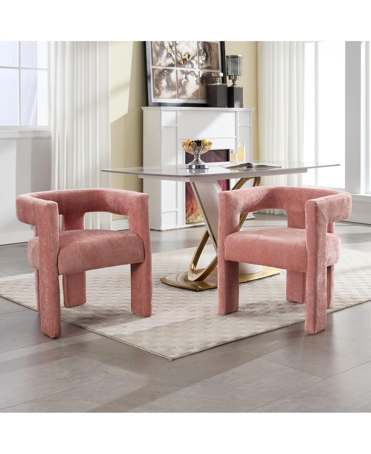 Click here for Mondawe 2PC Chenille Fabric Armchairs - 250lb Capa... prices