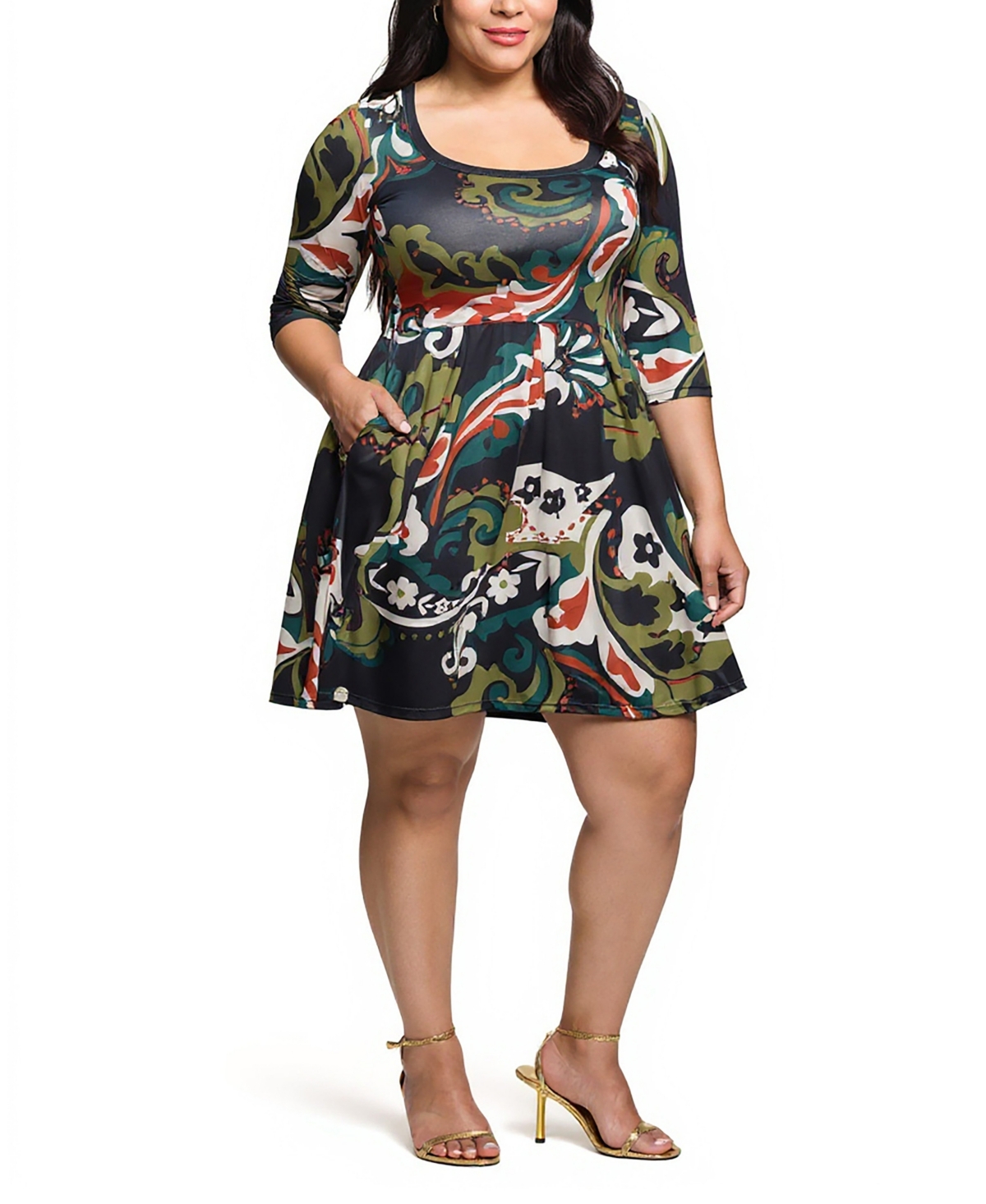 Click here for 24seven Comfort Apparel Plus Size Three Quarter Sl... prices