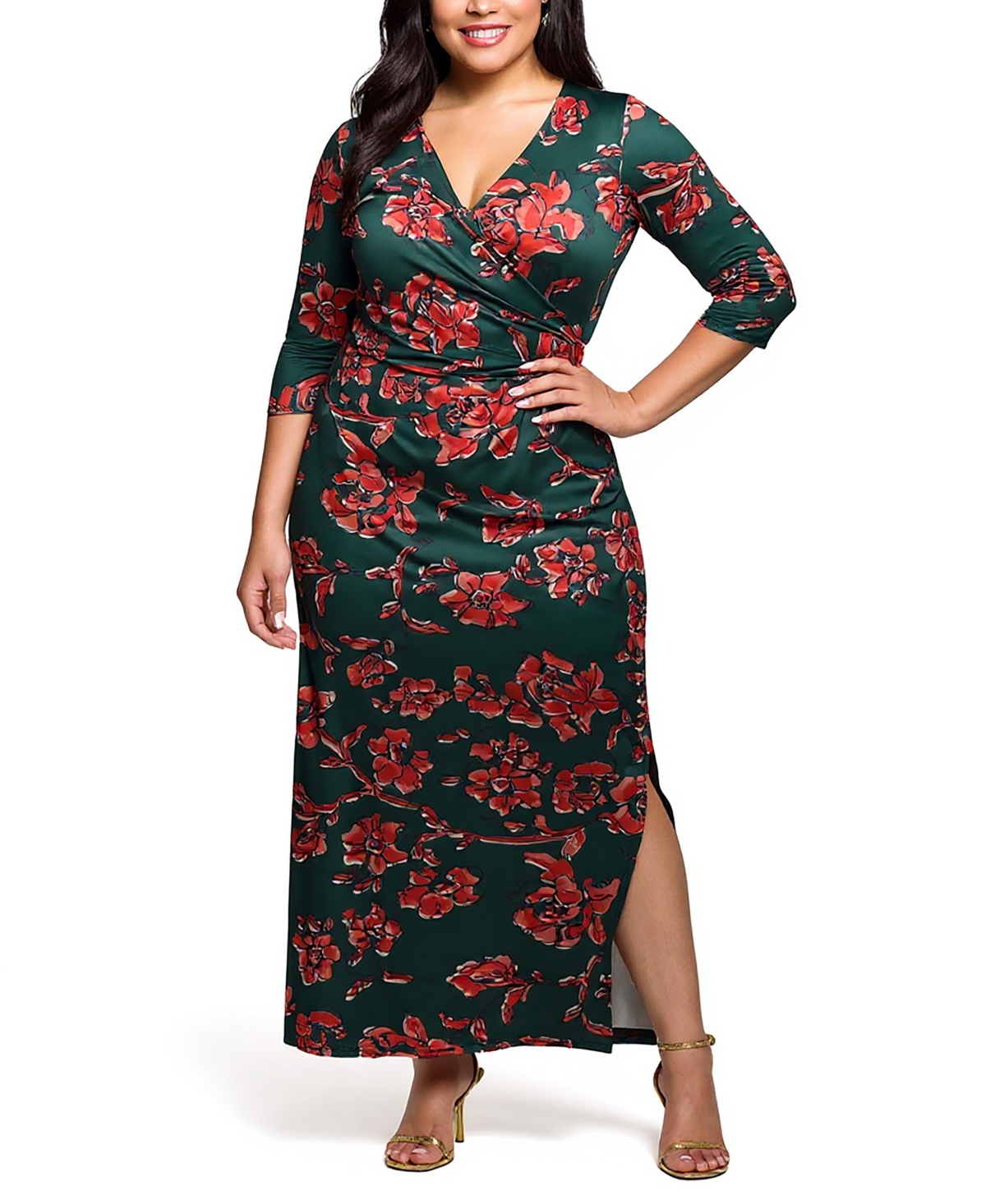 Click here for 24seven Comfort Apparel Plus Size Floral Print Thr... prices