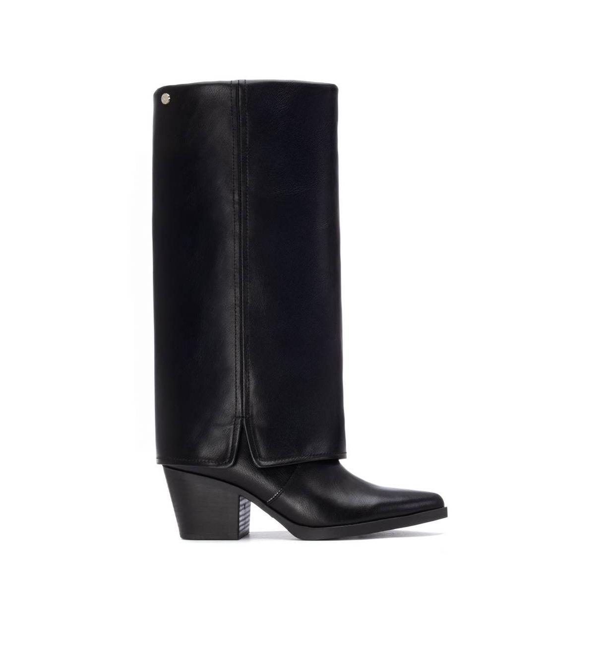 Click here for Womens Foldover Italian Western Boots By Xti - Bla... prices