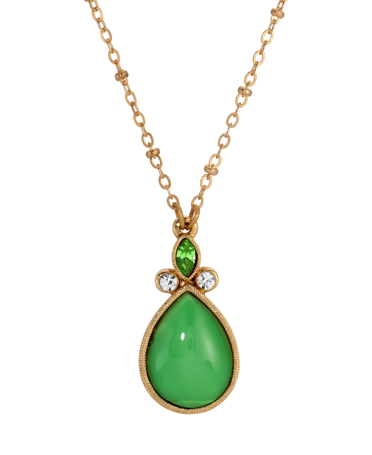 Click here for 2028 Green Teardrop Crystal Necklace - Green prices
