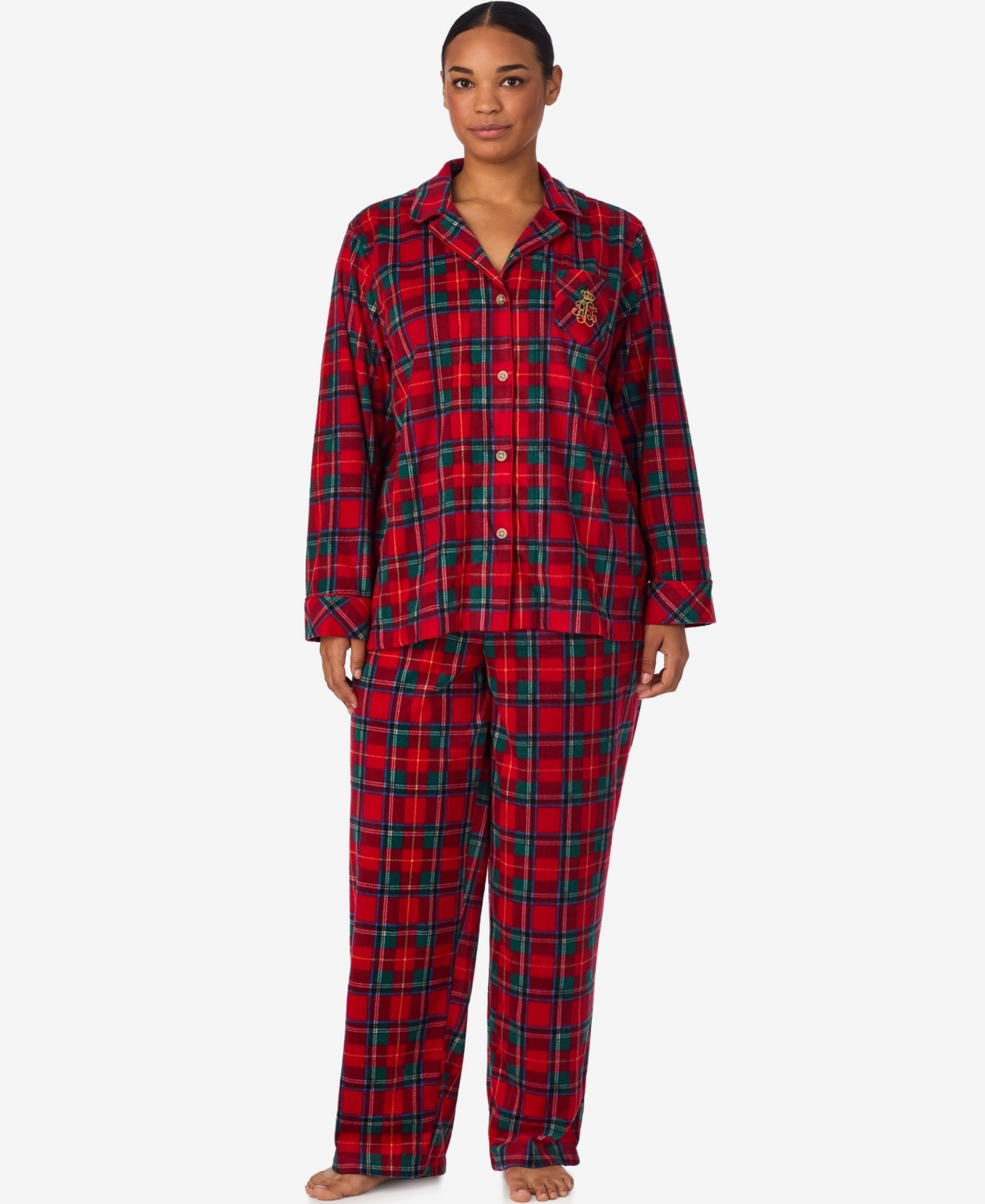 Click here for Lauren Ralph Lauren Plus Size Long Sleeves Notch C... prices