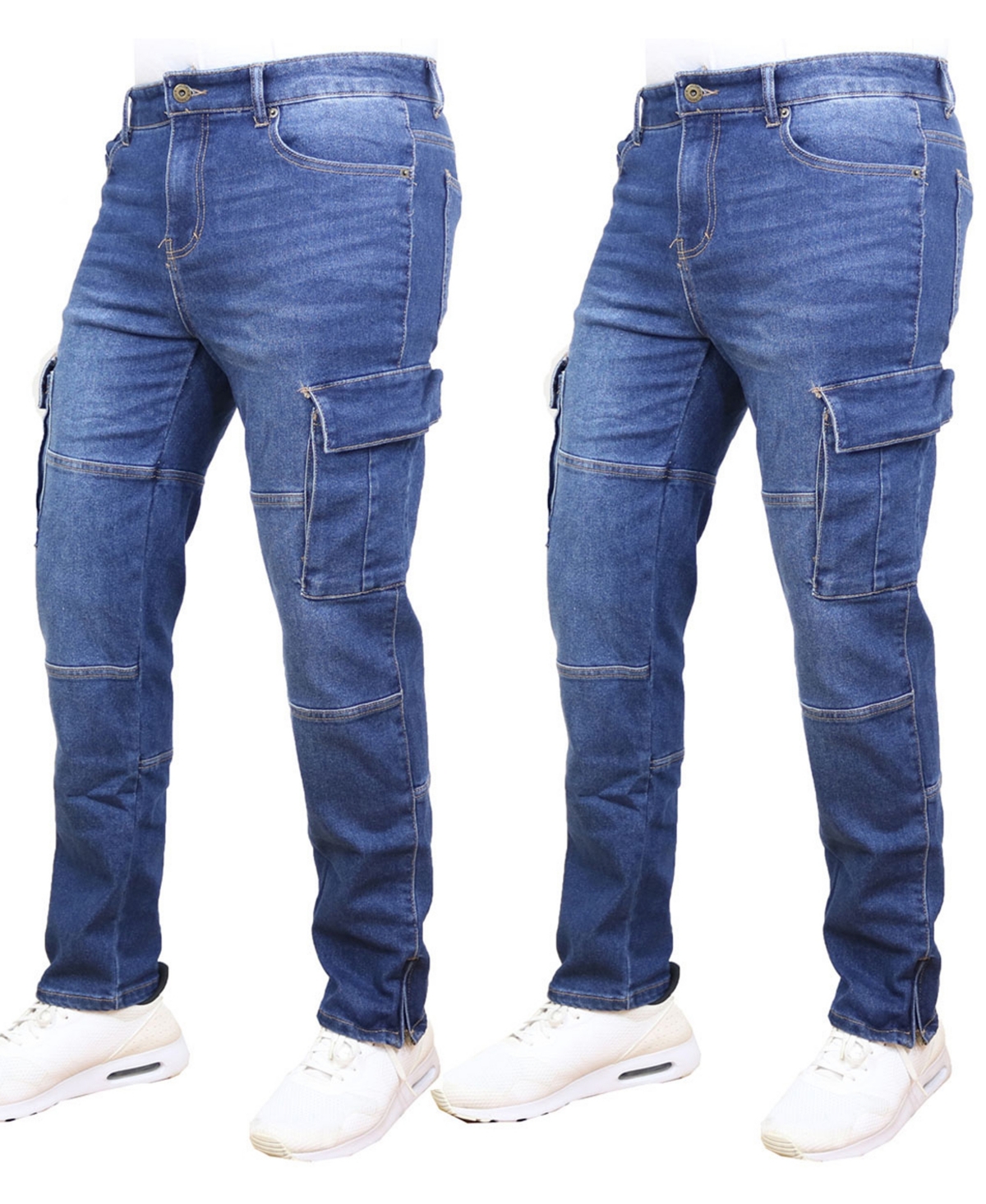 Click here for Blue Ice Mens 2-Pack Stretch Cargo Pocket Jeans -... prices