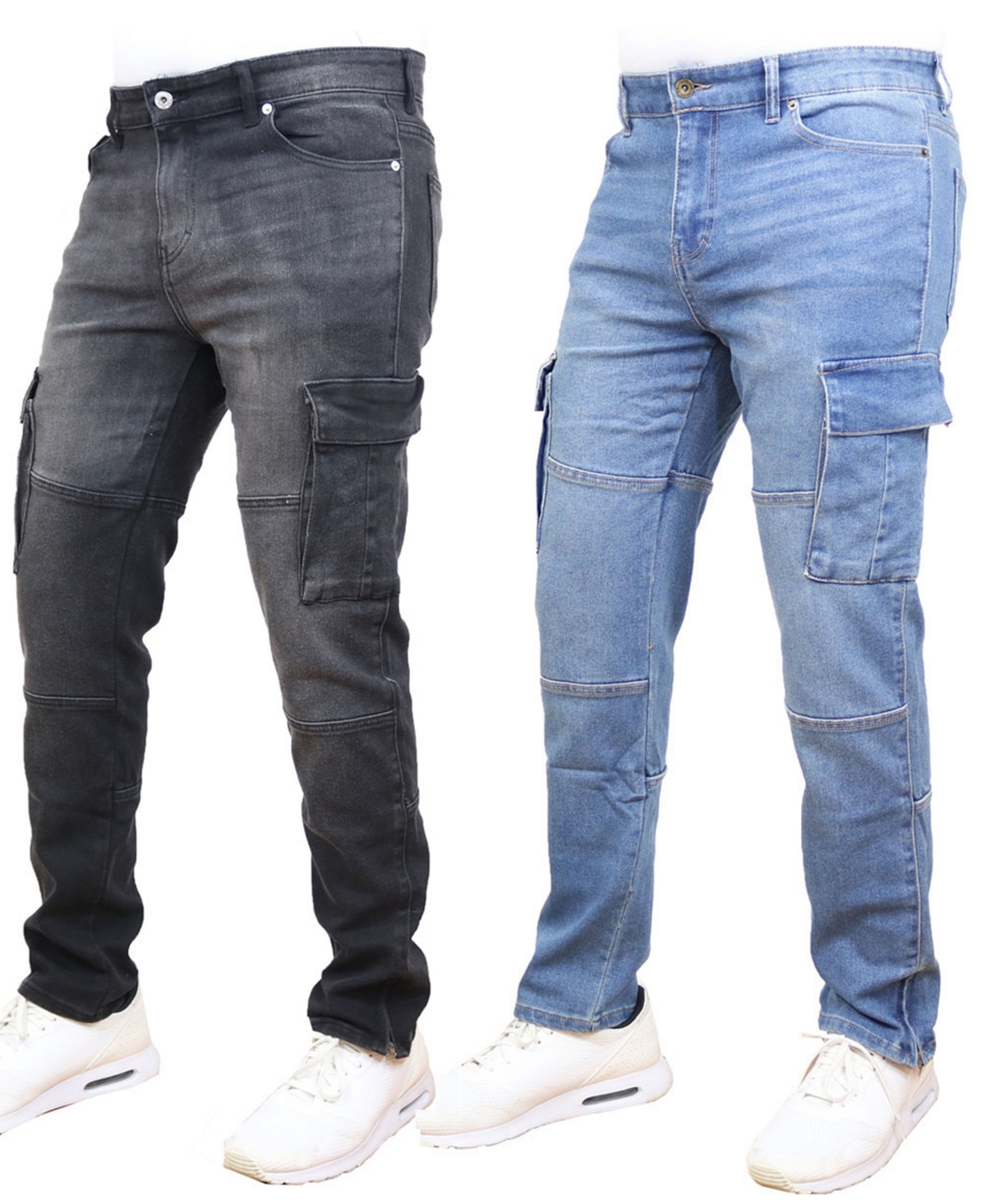 Click here for Blue Ice Mens 2-Pack Stretch Cargo Pocket Jeans -... prices