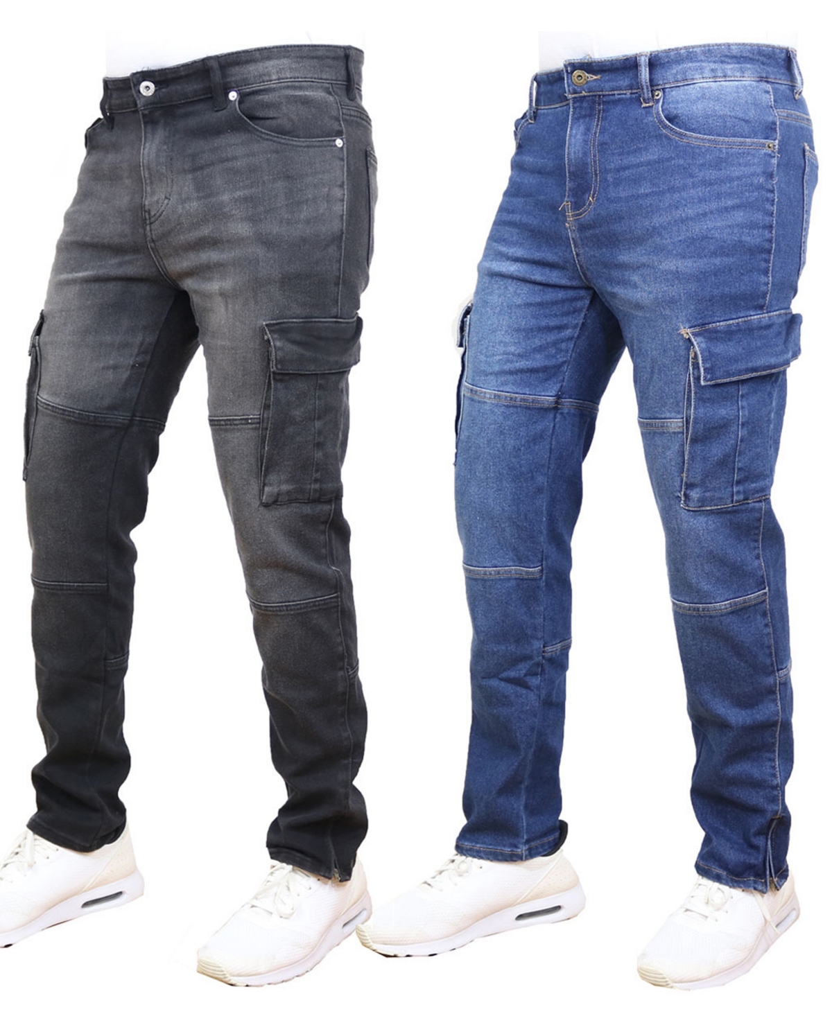 Click here for Blue Ice Mens 2-Pack Stretch Cargo Pocket Jeans -... prices