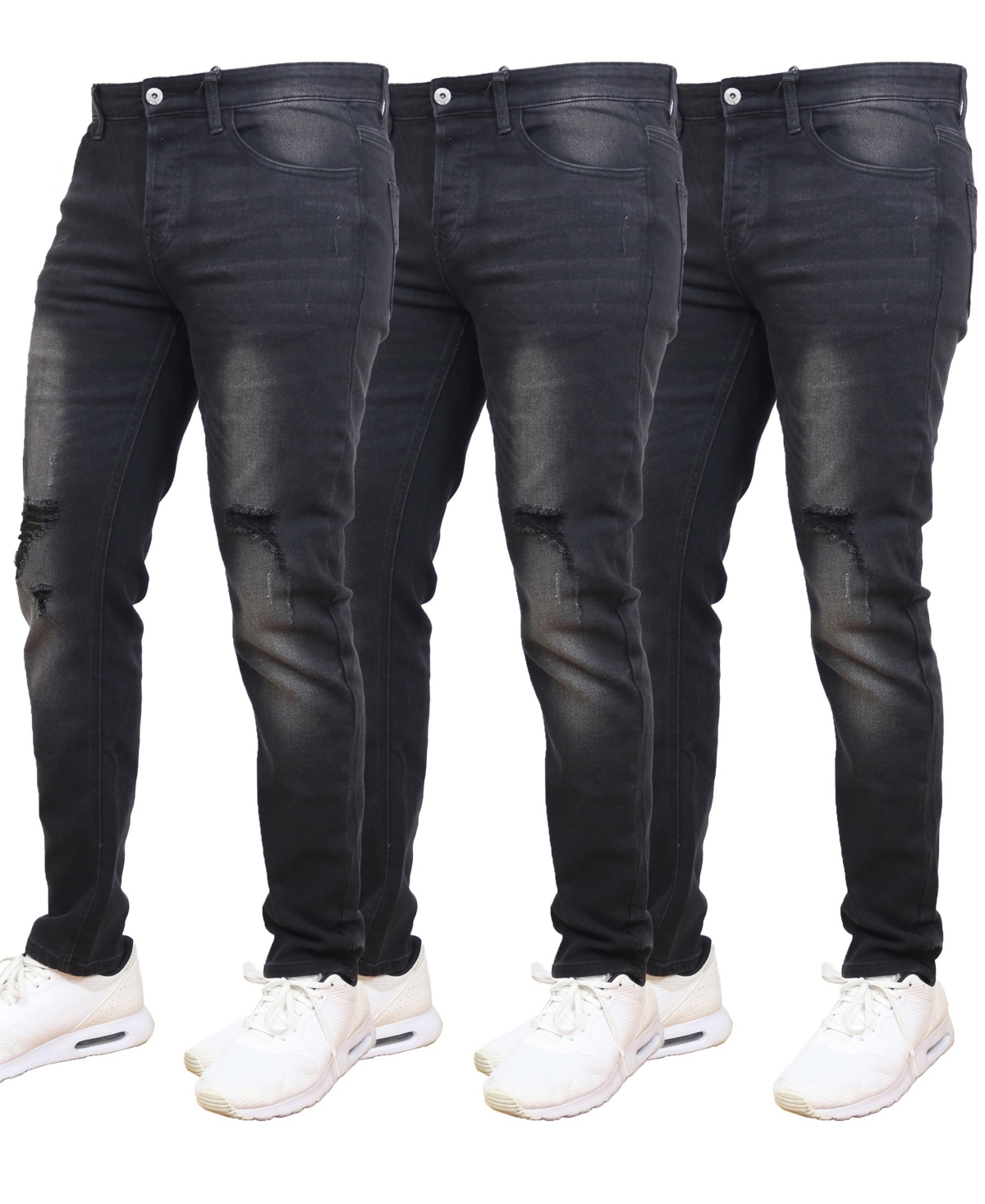 Click here for Blue Ice Mens 3-Pack Stretch Ripped Jeans - Black prices