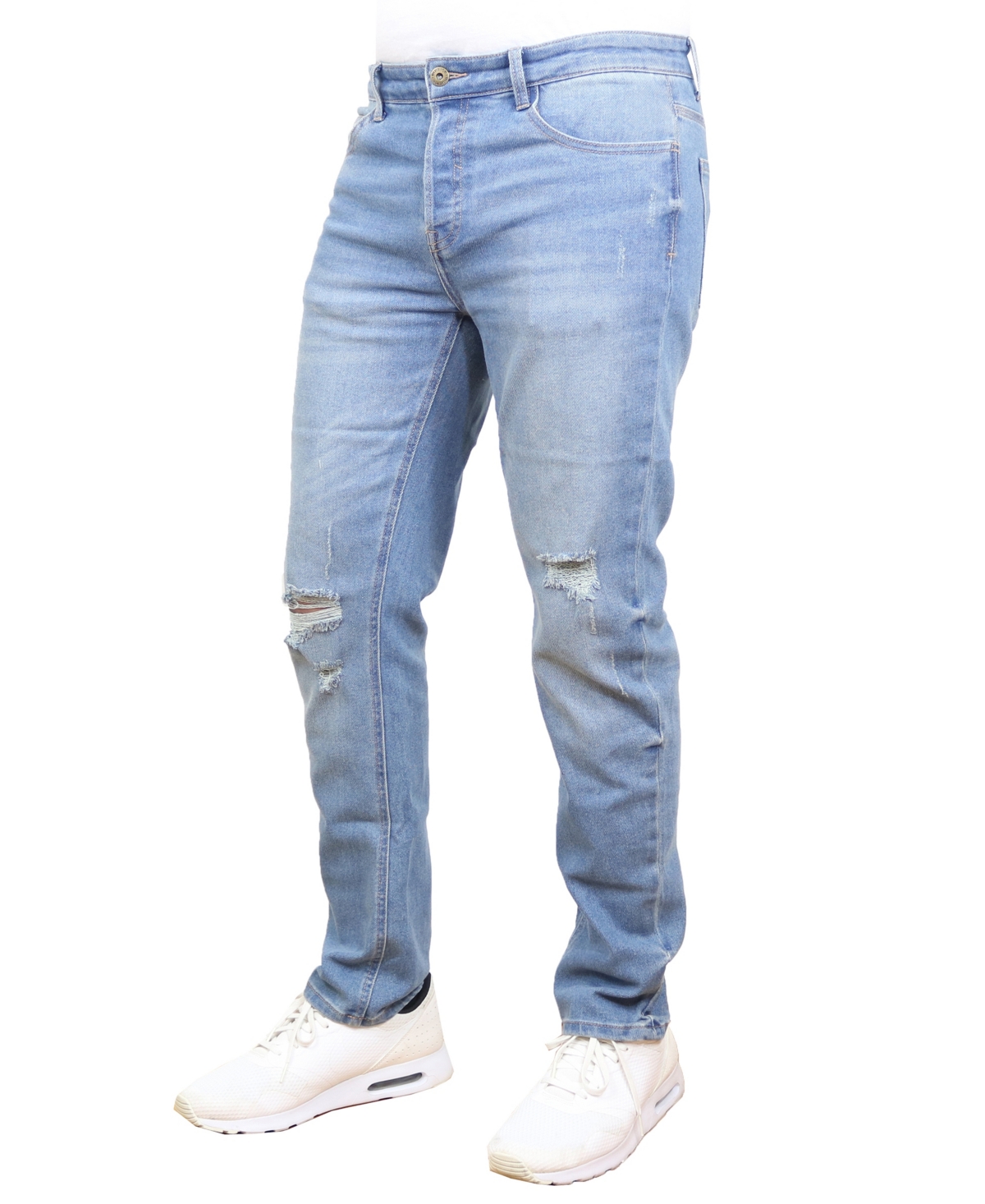 Click here for Blue Ice Mens Stretch Ripped Jeans - Medium Wash prices