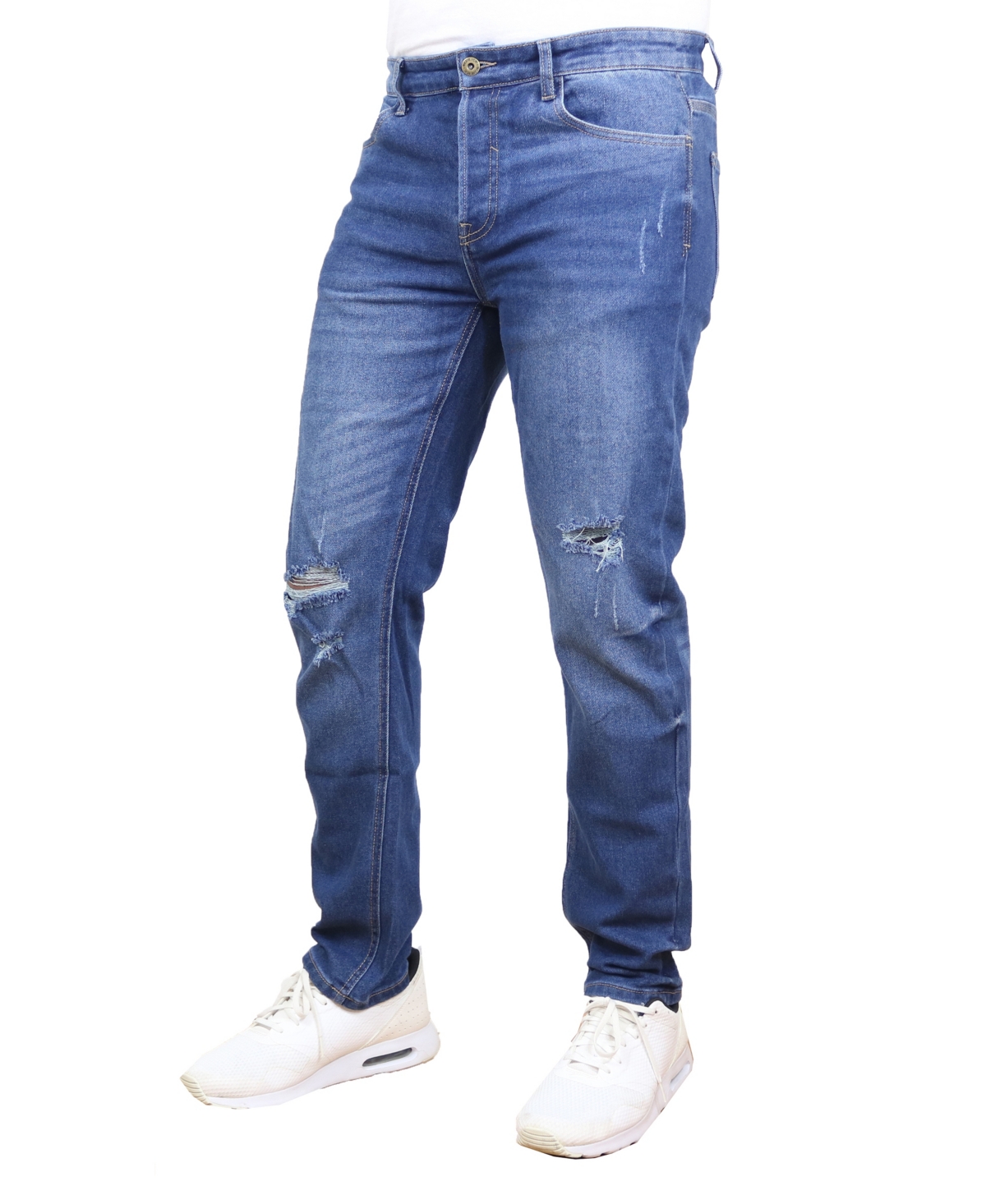 Click here for Blue Ice Mens Stretch Ripped Jeans - Dark Wash prices