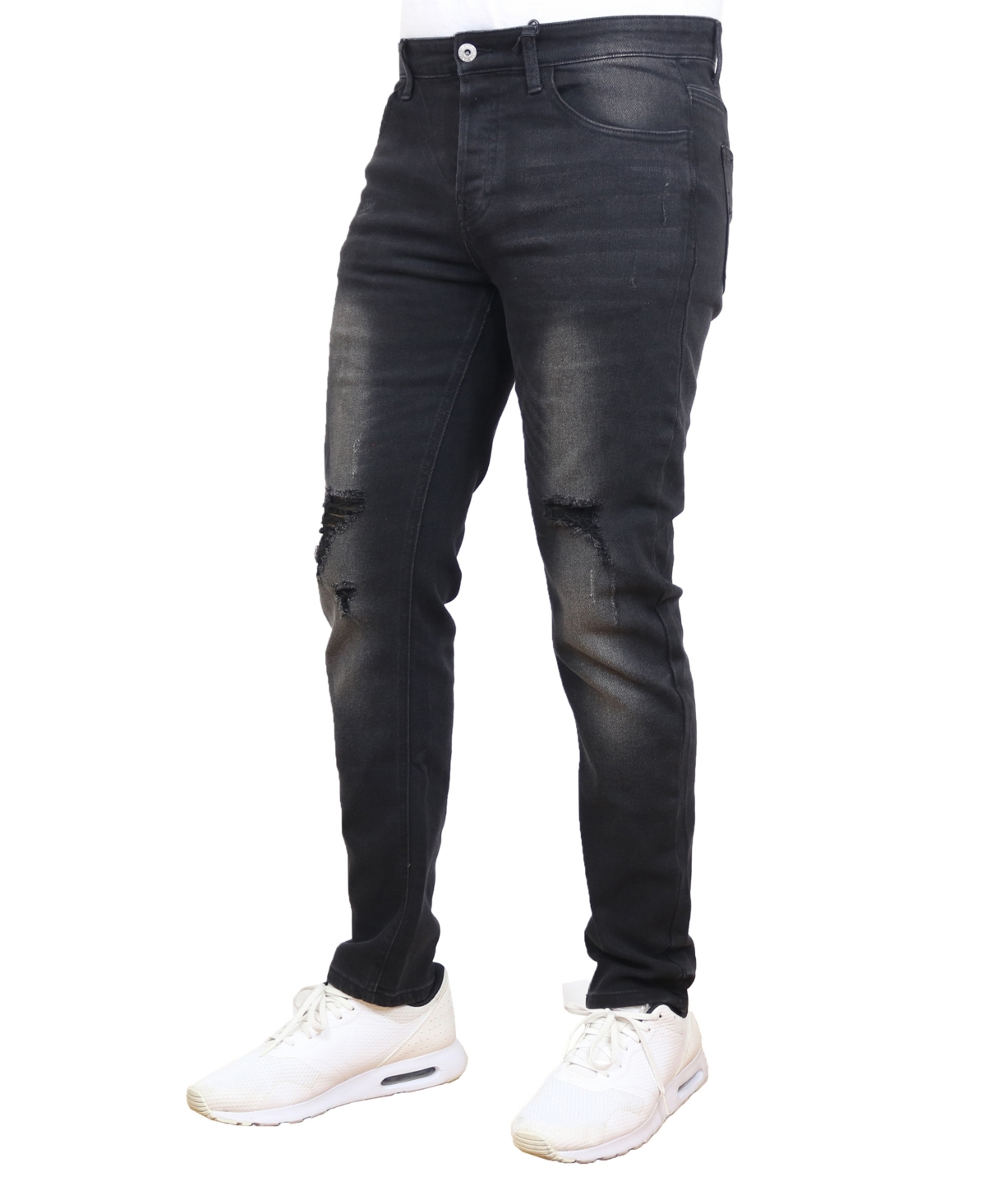 Click here for Blue Ice Mens Stretch Ripped Jeans - Black prices